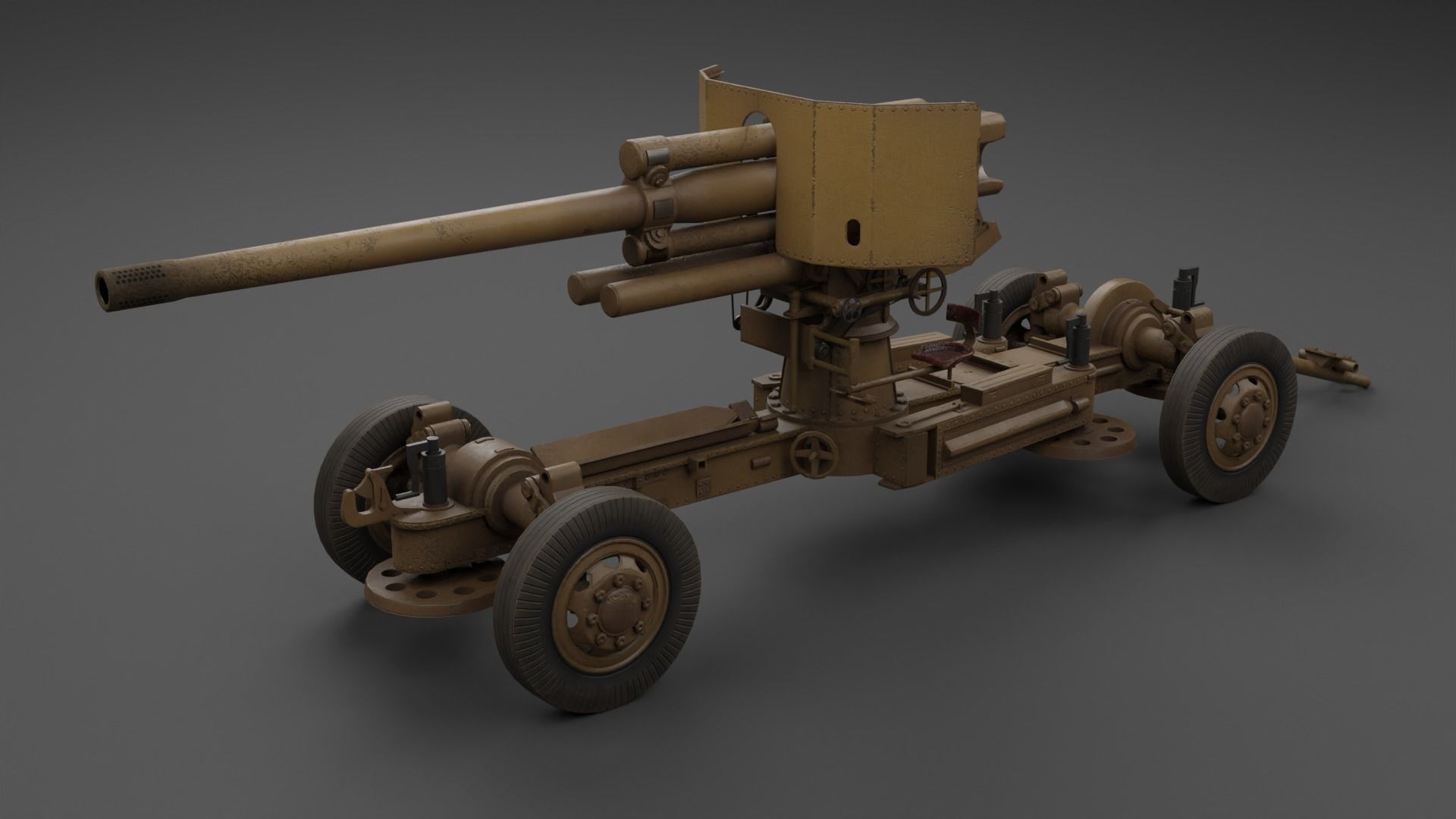 3D model Luftvarnskanon m37 Anti Air Gun VR / AR / low-poly | CGTrader