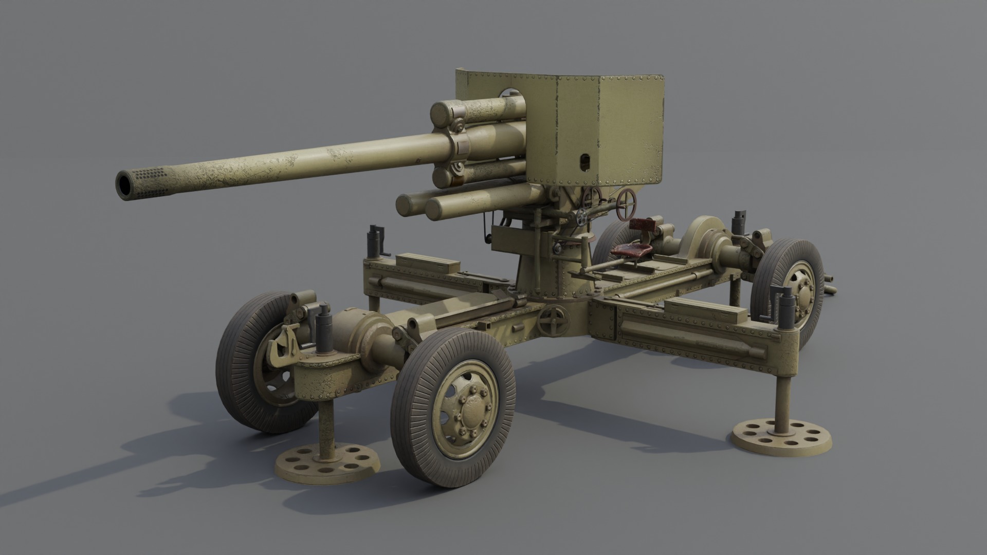 3D model Luftvarnskanon m37 Anti Air Gun VR / AR / low-poly | CGTrader
