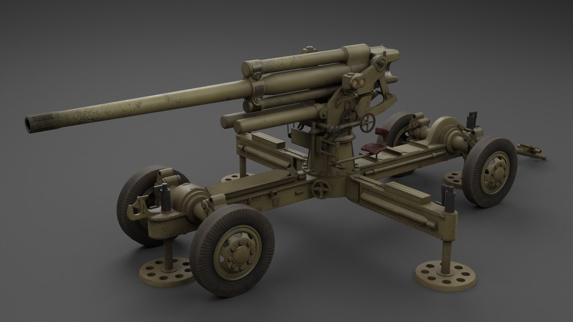 3D model Luftvarnskanon m37 Anti Air Gun VR / AR / low-poly | CGTrader