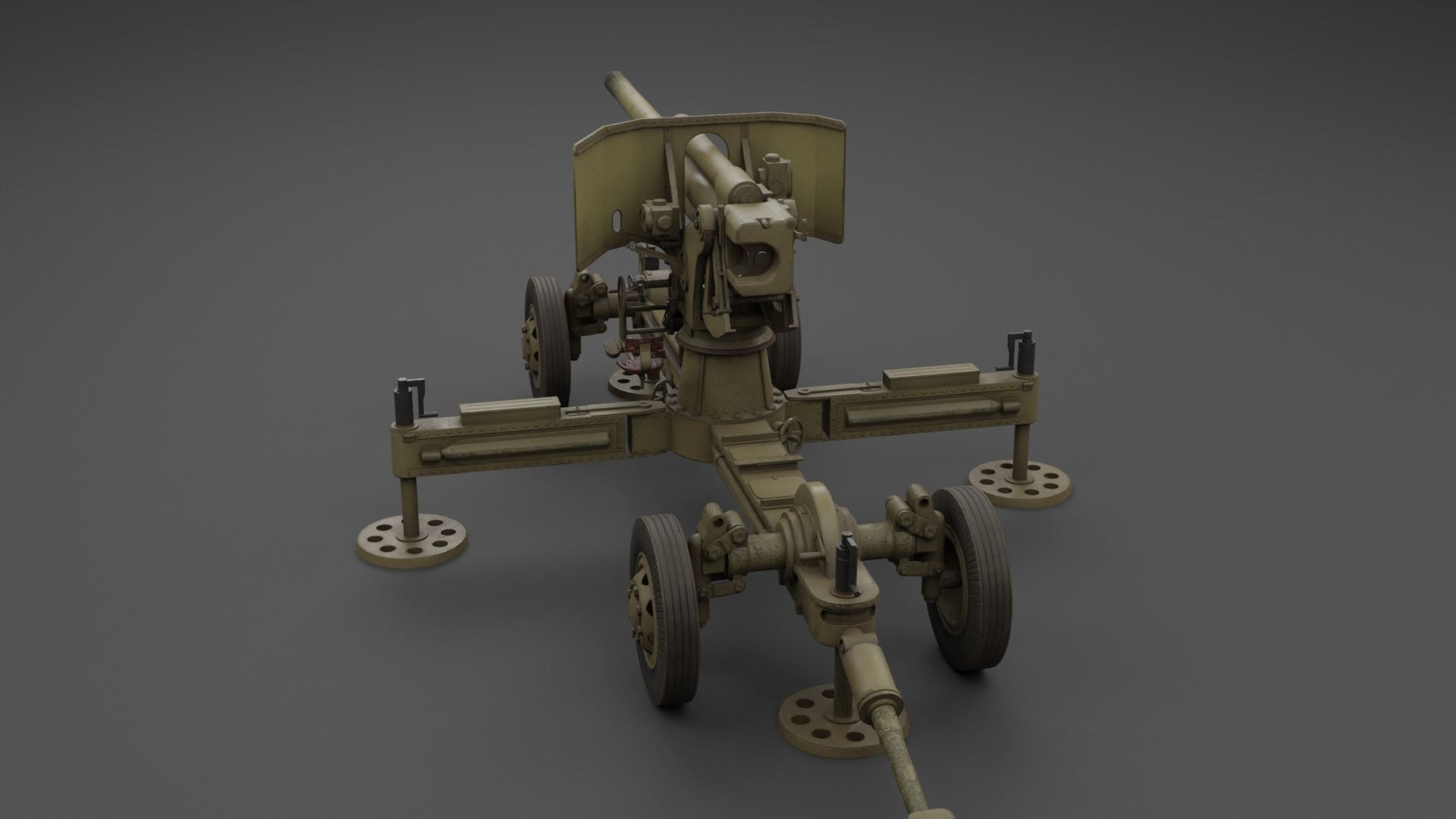 3D model Luftvarnskanon m37 Anti Air Gun VR / AR / low-poly | CGTrader