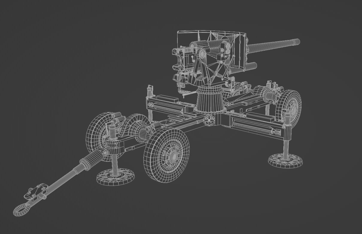 3D model Luftvarnskanon m37 Anti Air Gun VR / AR / low-poly | CGTrader