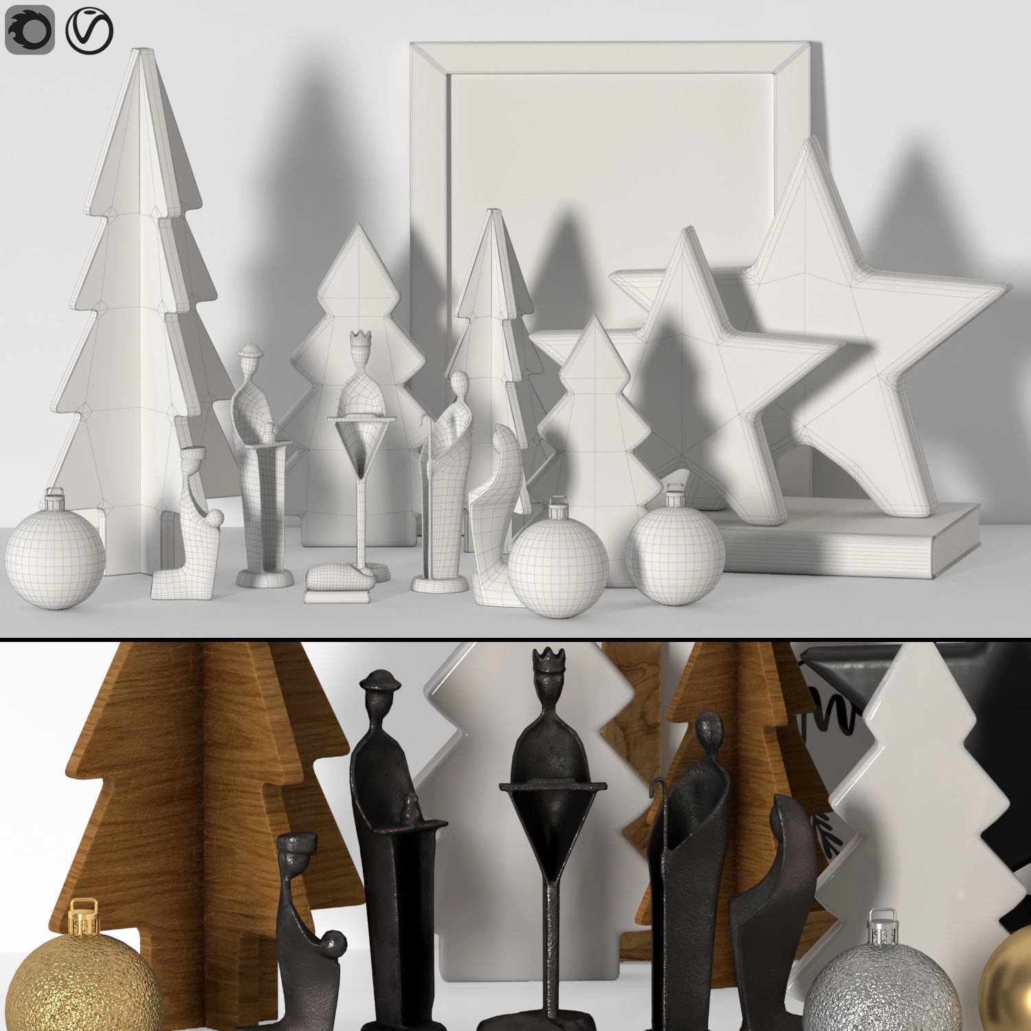 Nativity Sculpture Set 3D model | CGTrader