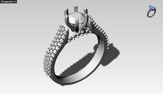 solitaire ring 3D model 3D printable | CGTrader
