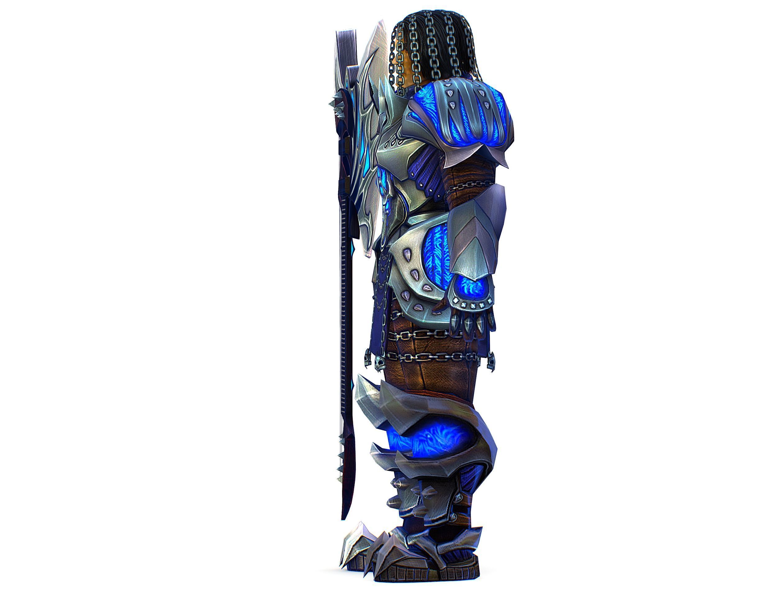 3D model Futuristic Warrior Heavy Armor Axe VR / AR / low-poly | CGTrader