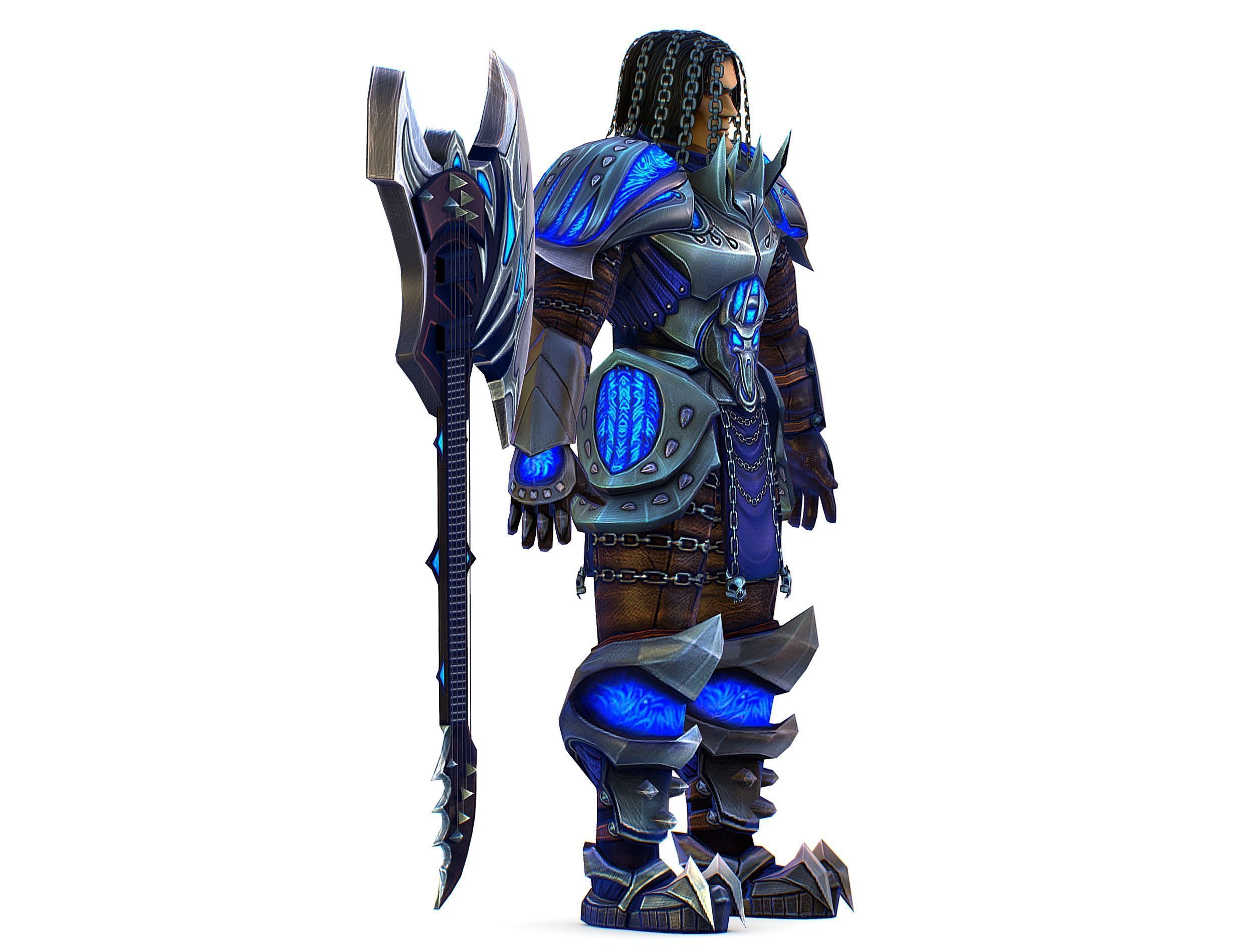 3D model Futuristic Warrior Heavy Armor Axe VR / AR / low-poly | CGTrader