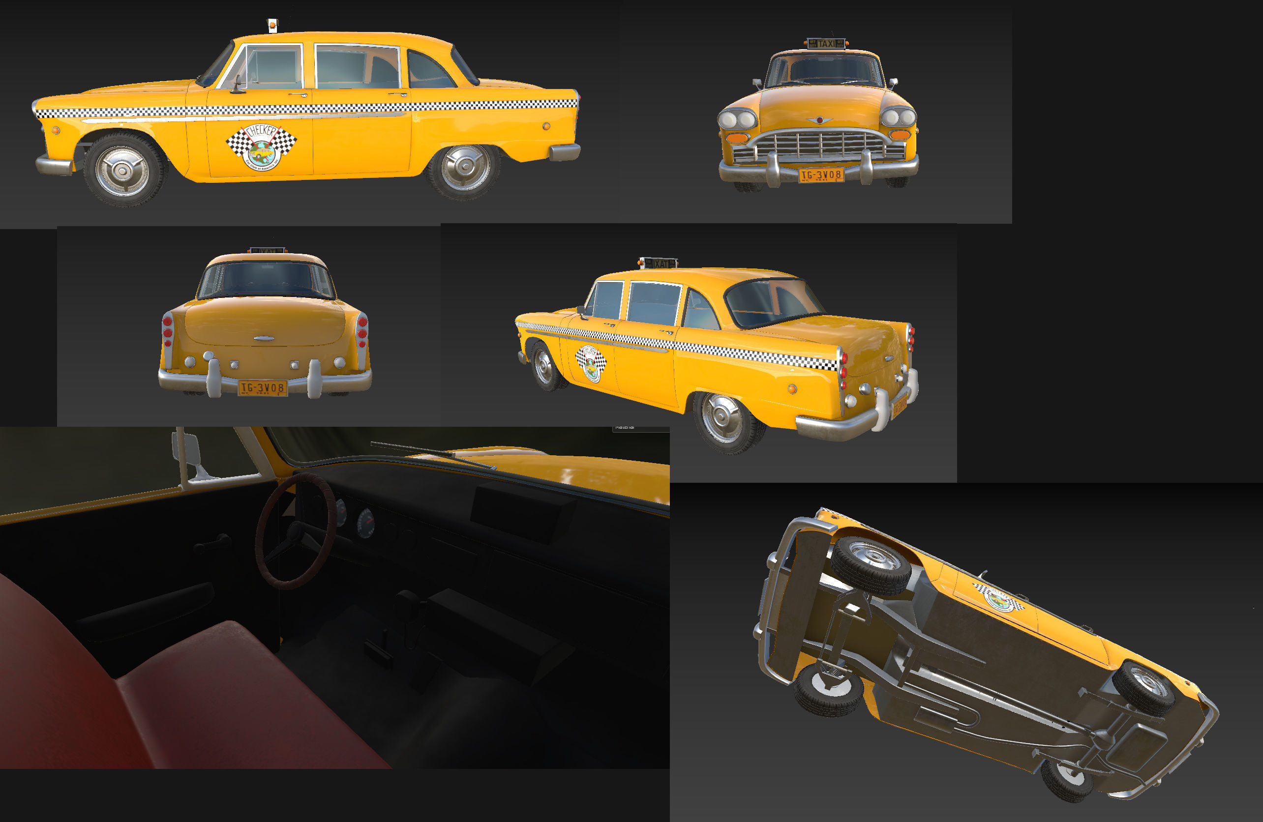 New York Retro Taxi Cab 3D model | CGTrader