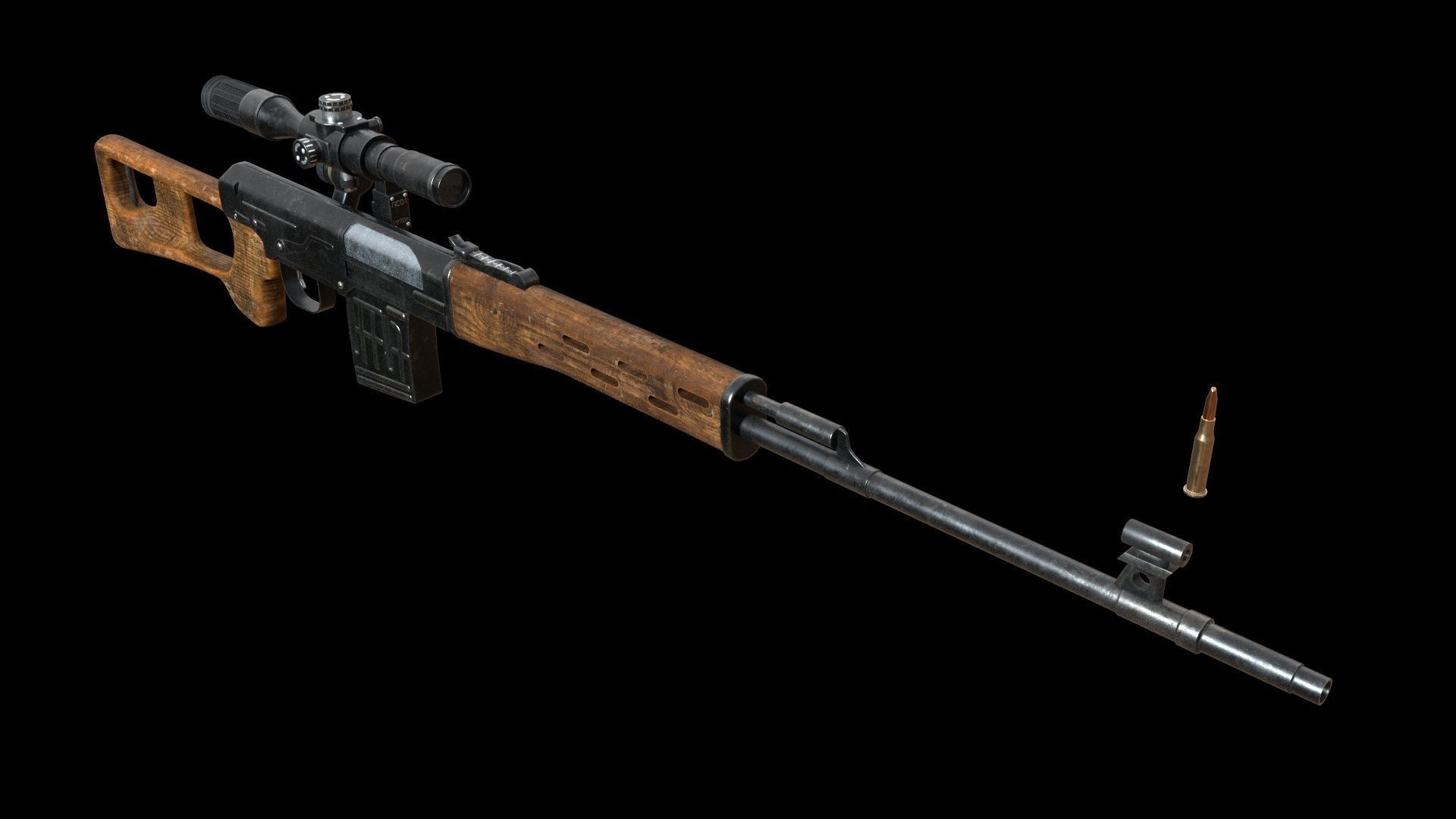 3D model Sniper Rifle Dragunov Svd VR / AR / low-poly | CGTrader