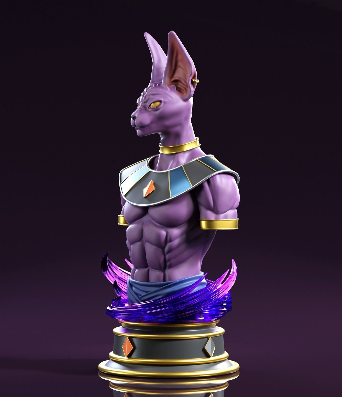Dragon Ball - Beerus Sama Bust 3D model 3D printable | CGTrader