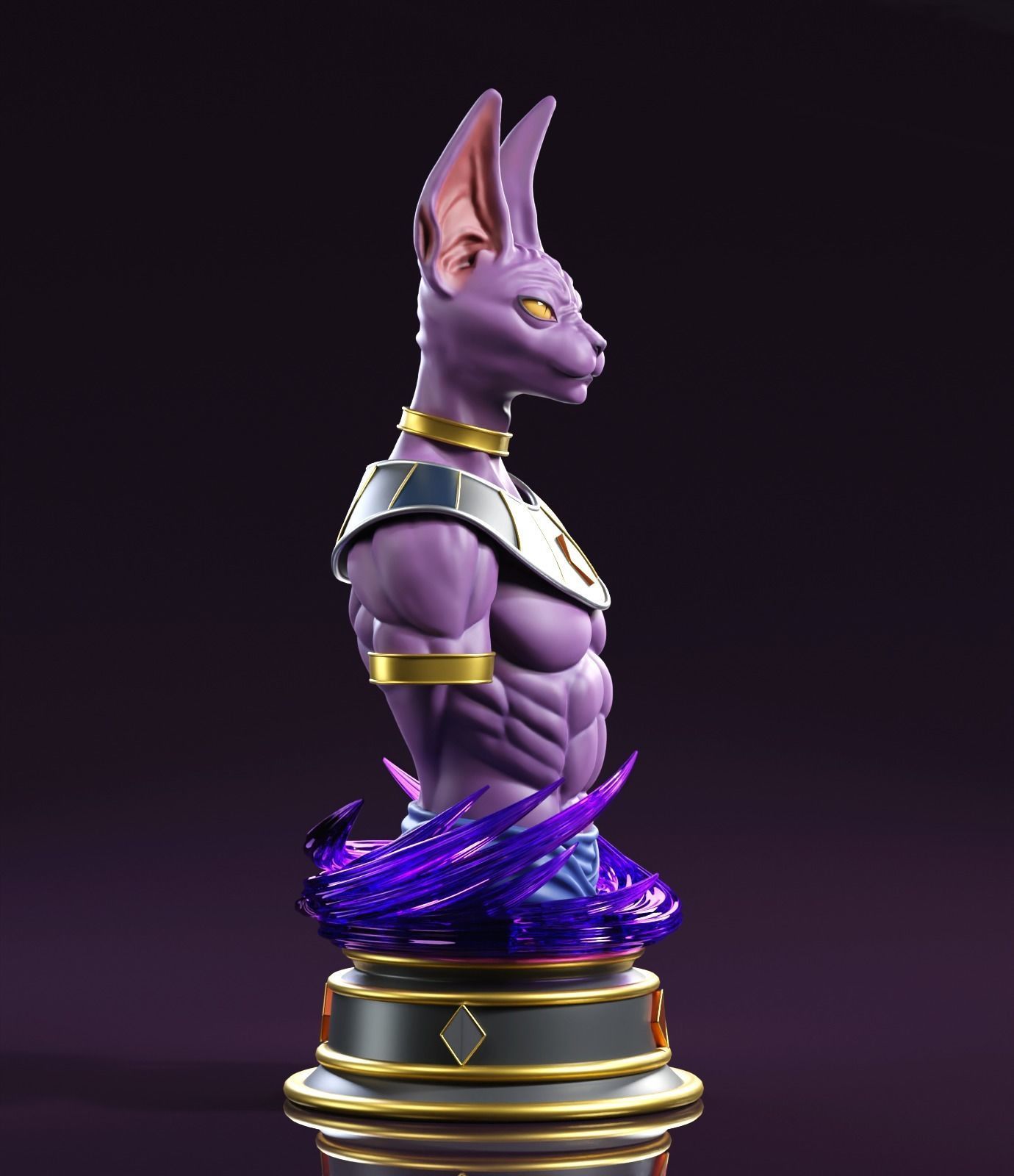Dragon Ball - Beerus Sama Bust 3D model 3D printable | CGTrader