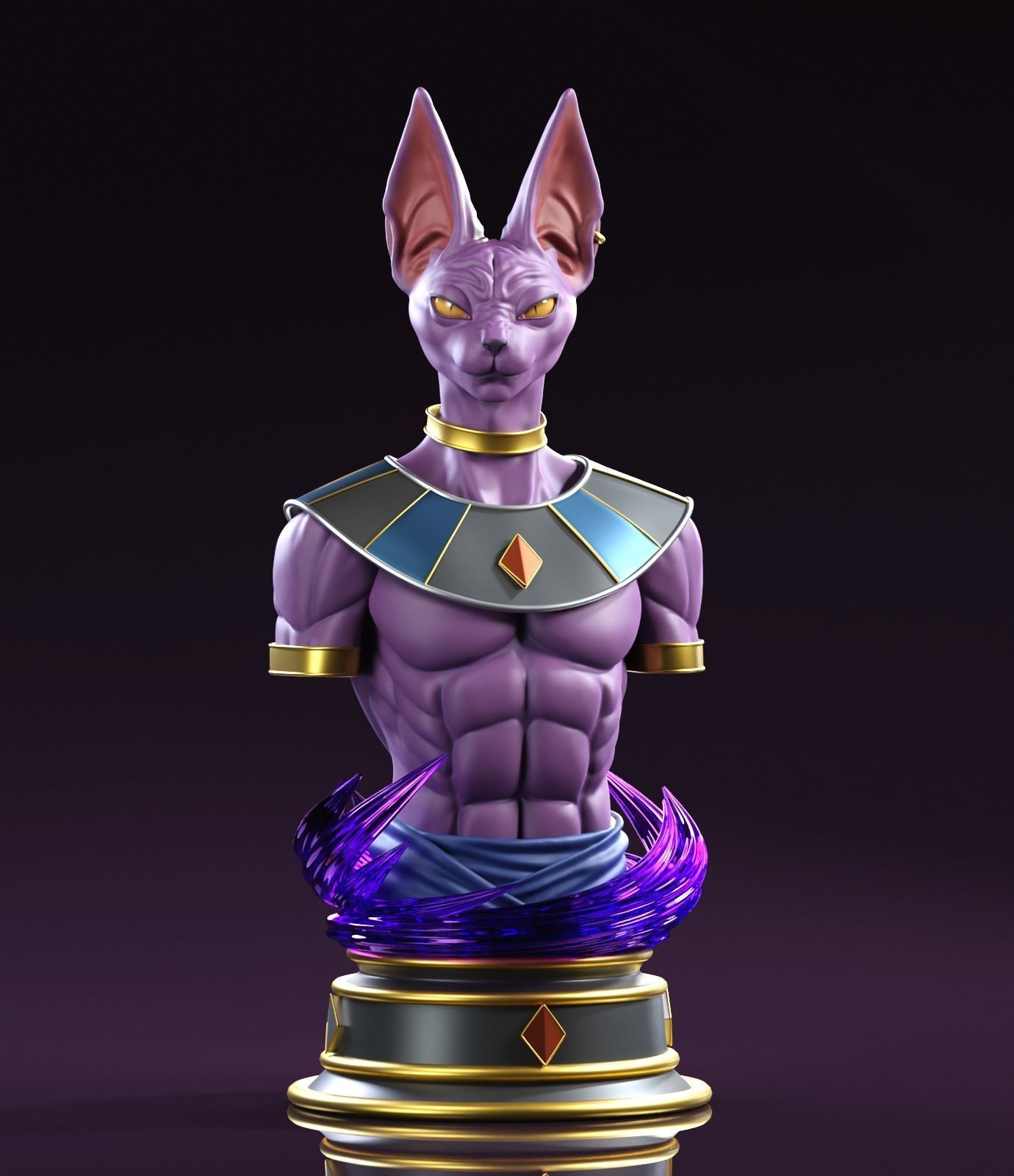 Dragon Ball - Beerus Sama Bust 3D model 3D printable | CGTrader