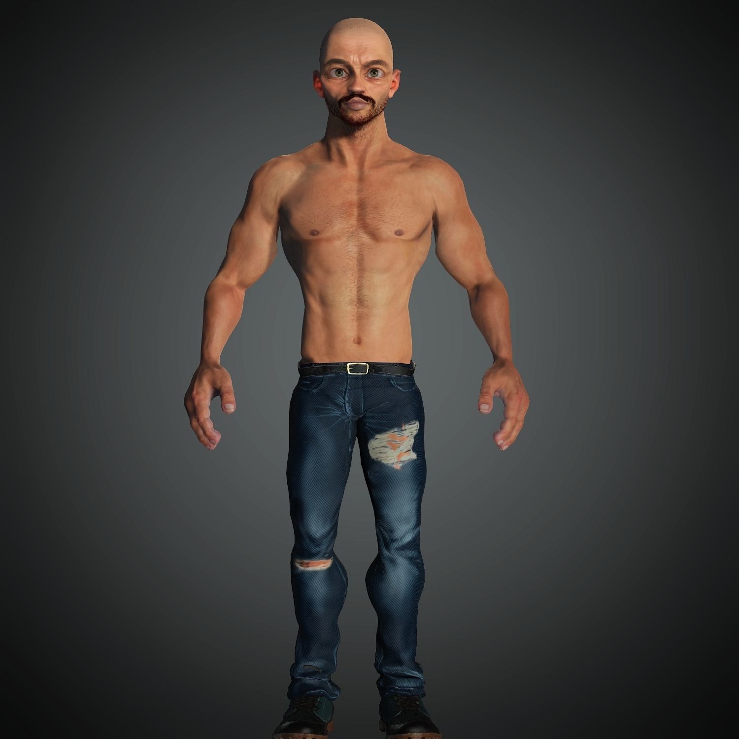 Fighter Cartoon Man Character Blender amaya Iclone 3D model animated ...