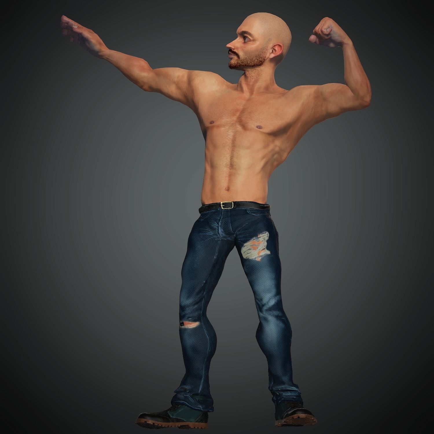 Fighter Cartoon Man Character Blender amaya Iclone 3D model animated ...