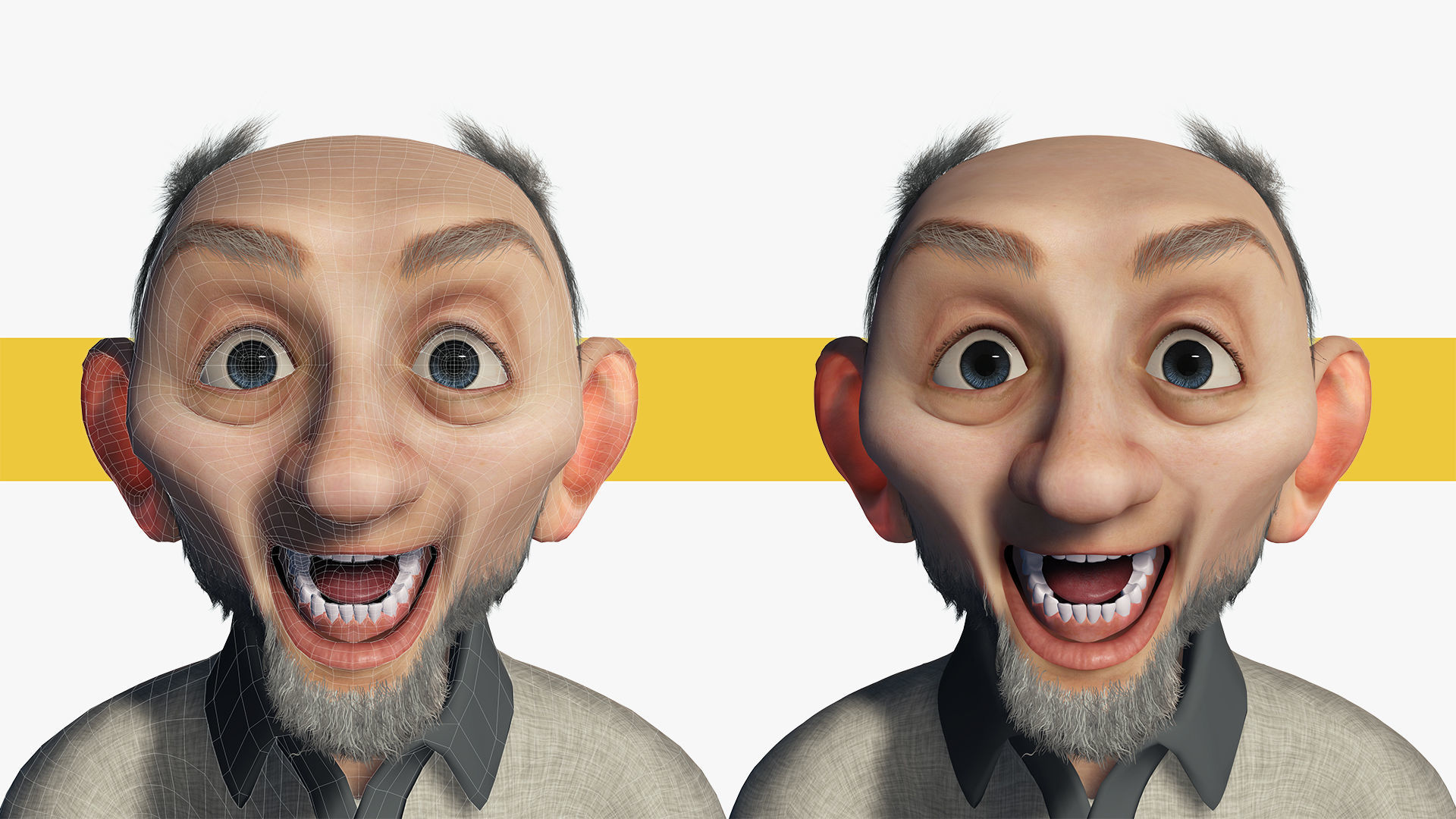 3D model Old Man cartoon character RealTime Male 3D VR / AR / low-poly ...