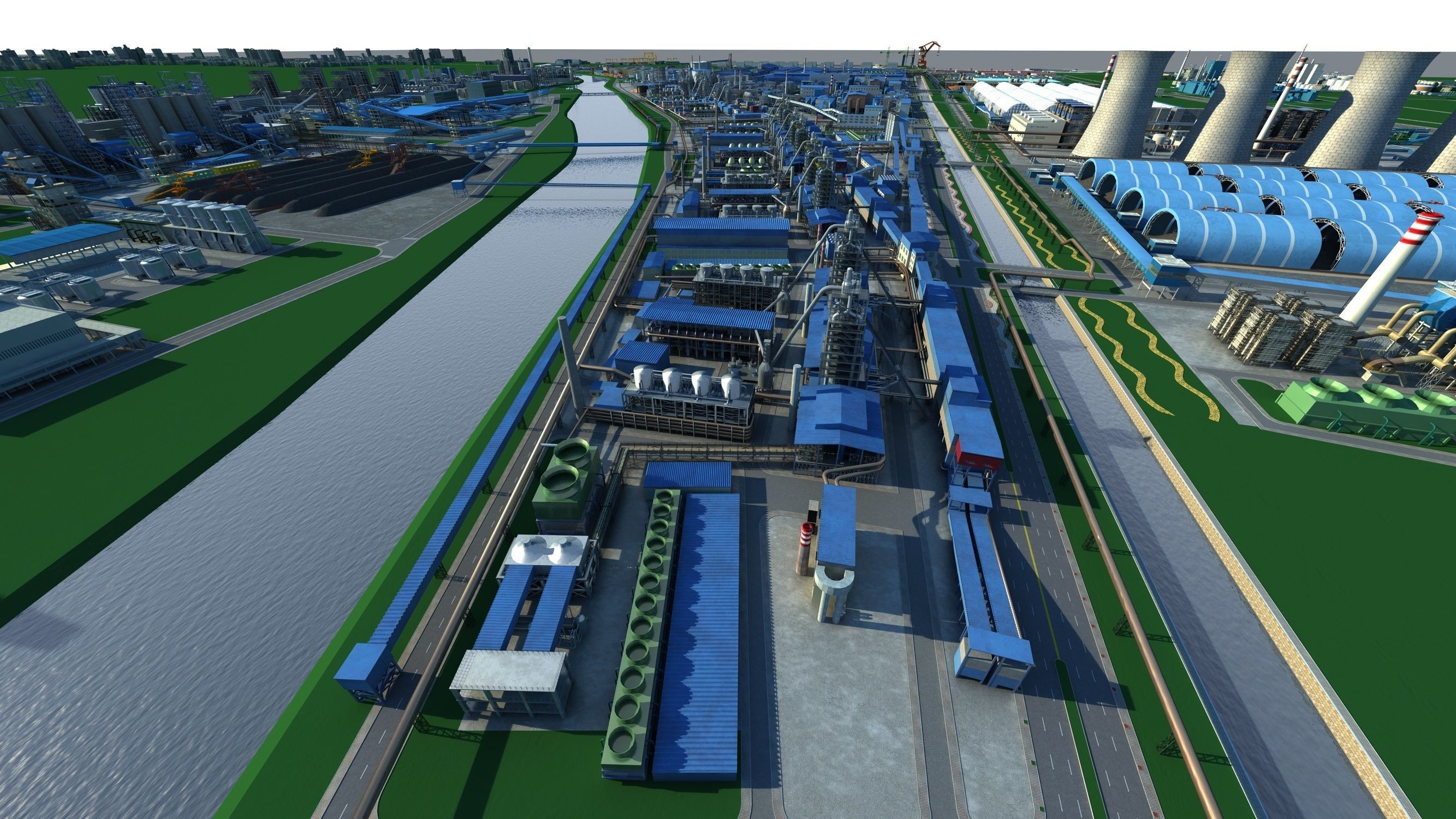 Industrial factory Chemical plant 3D model | CGTrader