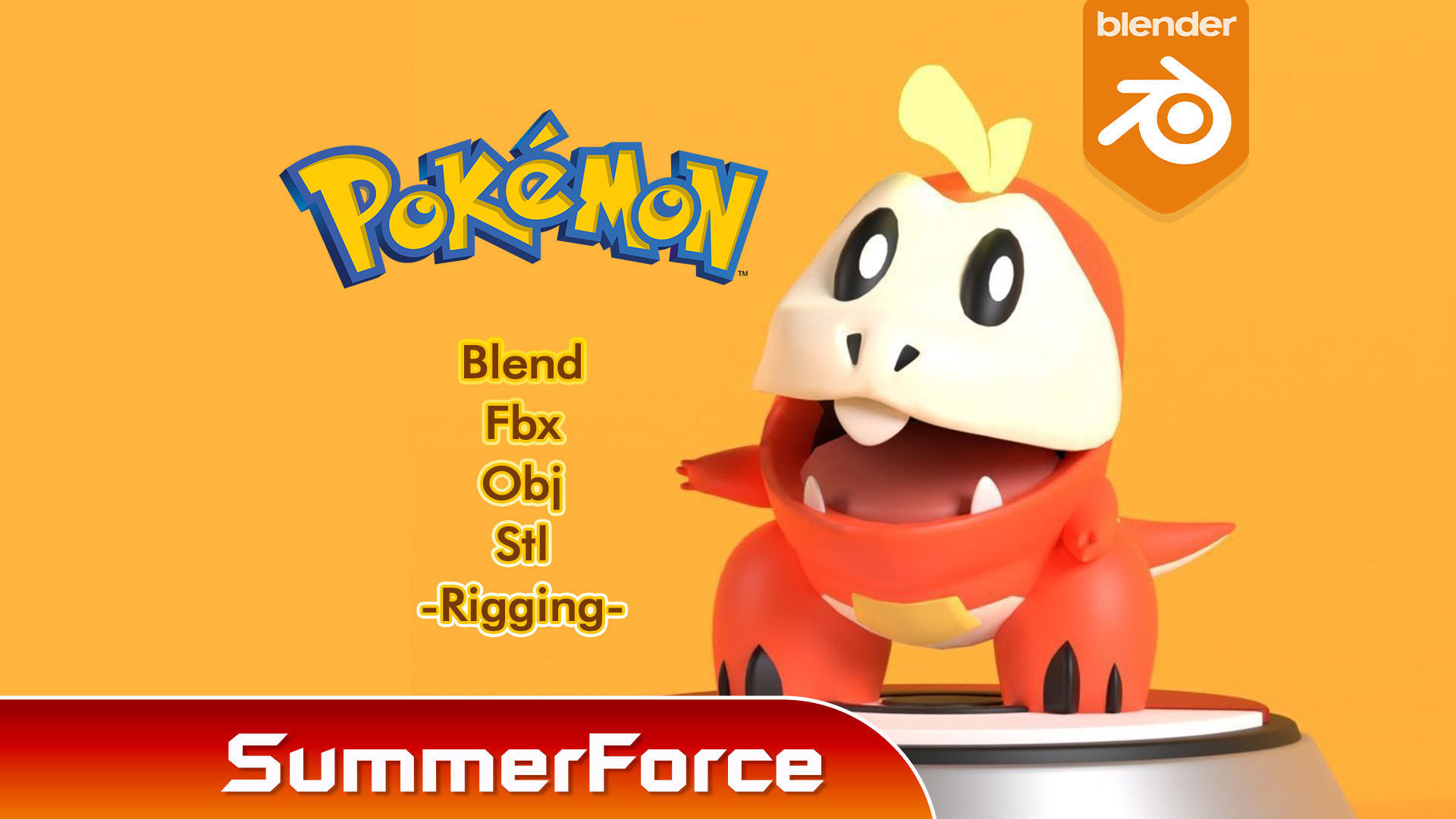 Fuecoco - Pokemon 3D model rigged | CGTrader
