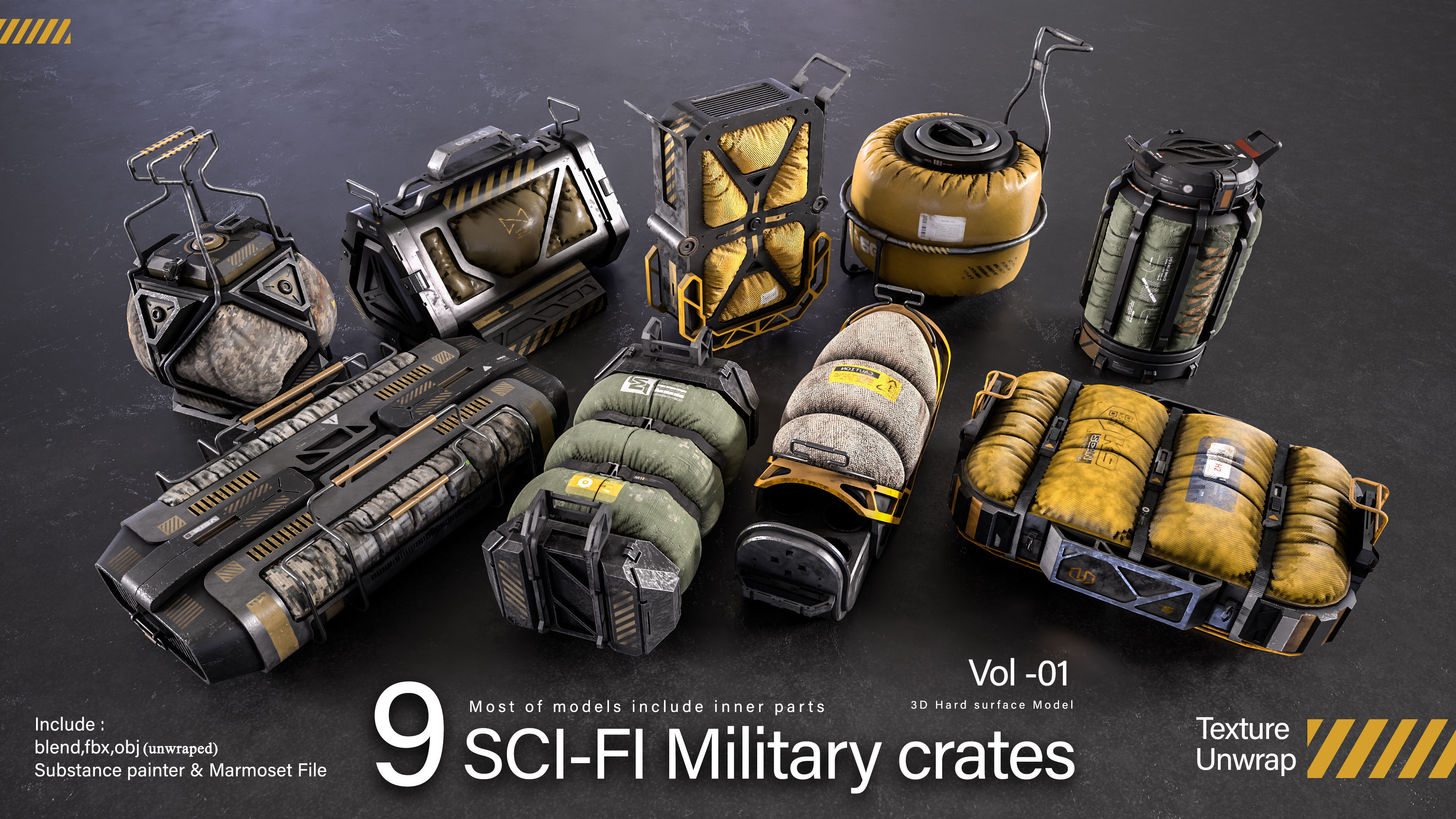 3D model Sci-fi Military Crates VR / AR / low-poly | CGTrader