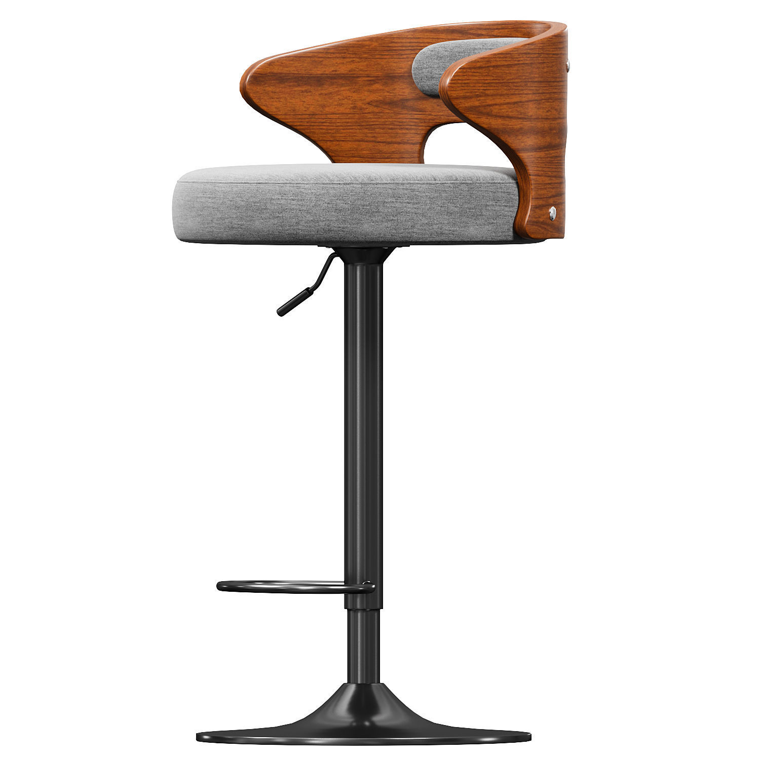Levede 1x Bar Stools Kitchen Gas Lift Wooden Beech Stool free 3D model ...