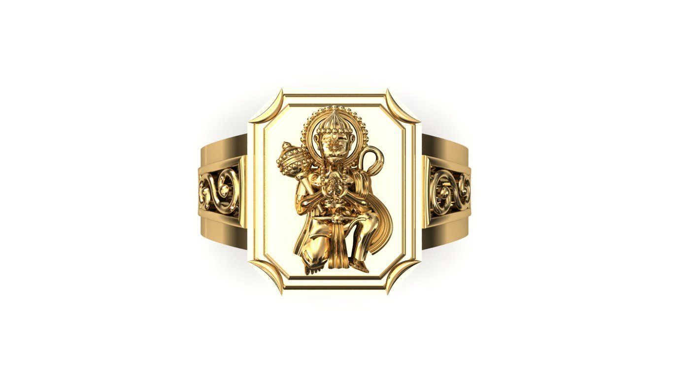 God hanuman ring free 3D model 3D printable | CGTrader