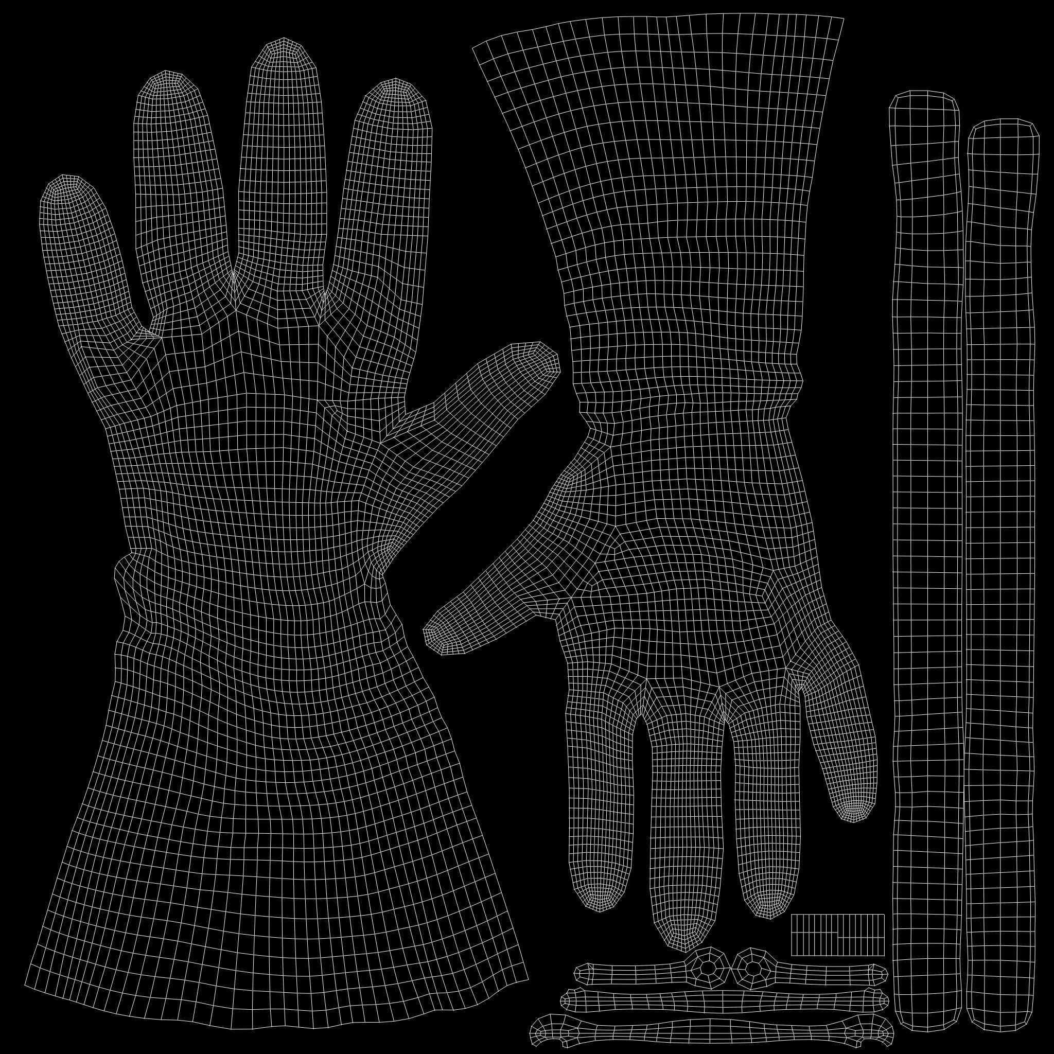 3D model Fantasy Medieval Warrior Leather Gloves VR / AR / low-poly ...