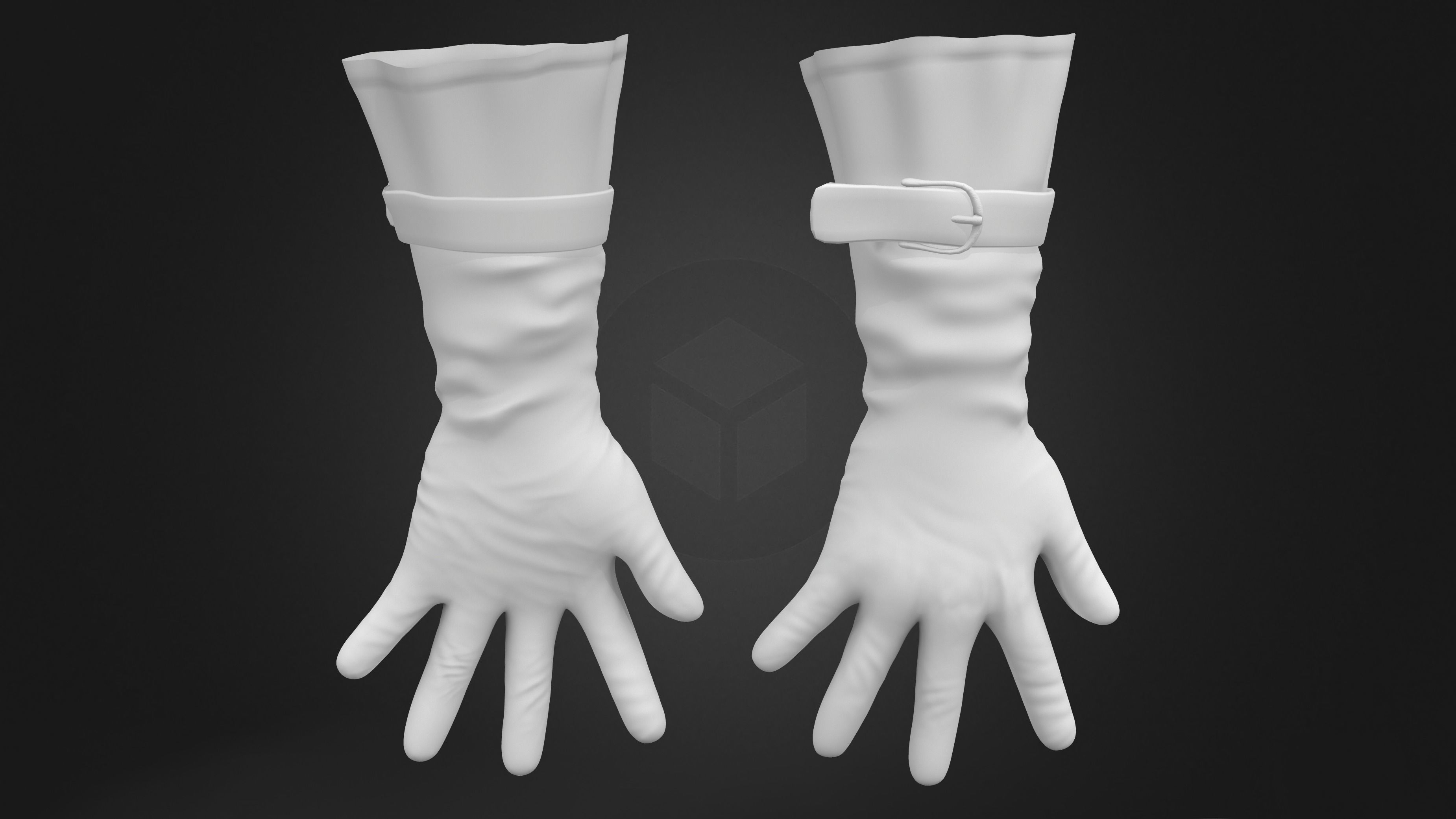 3D model Fantasy Medieval Warrior Leather Gloves VR / AR / low-poly ...