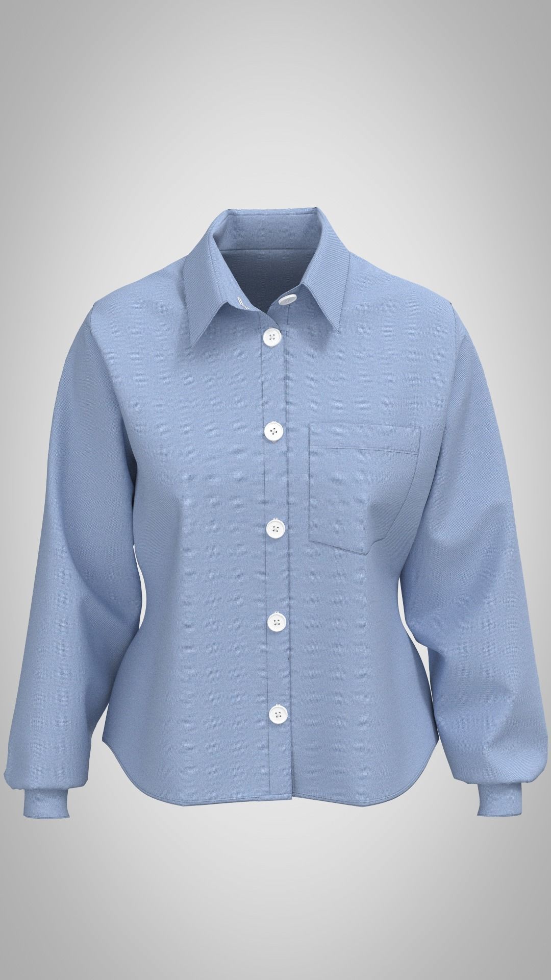 semi formal shirt for female 3D model | CGTrader
