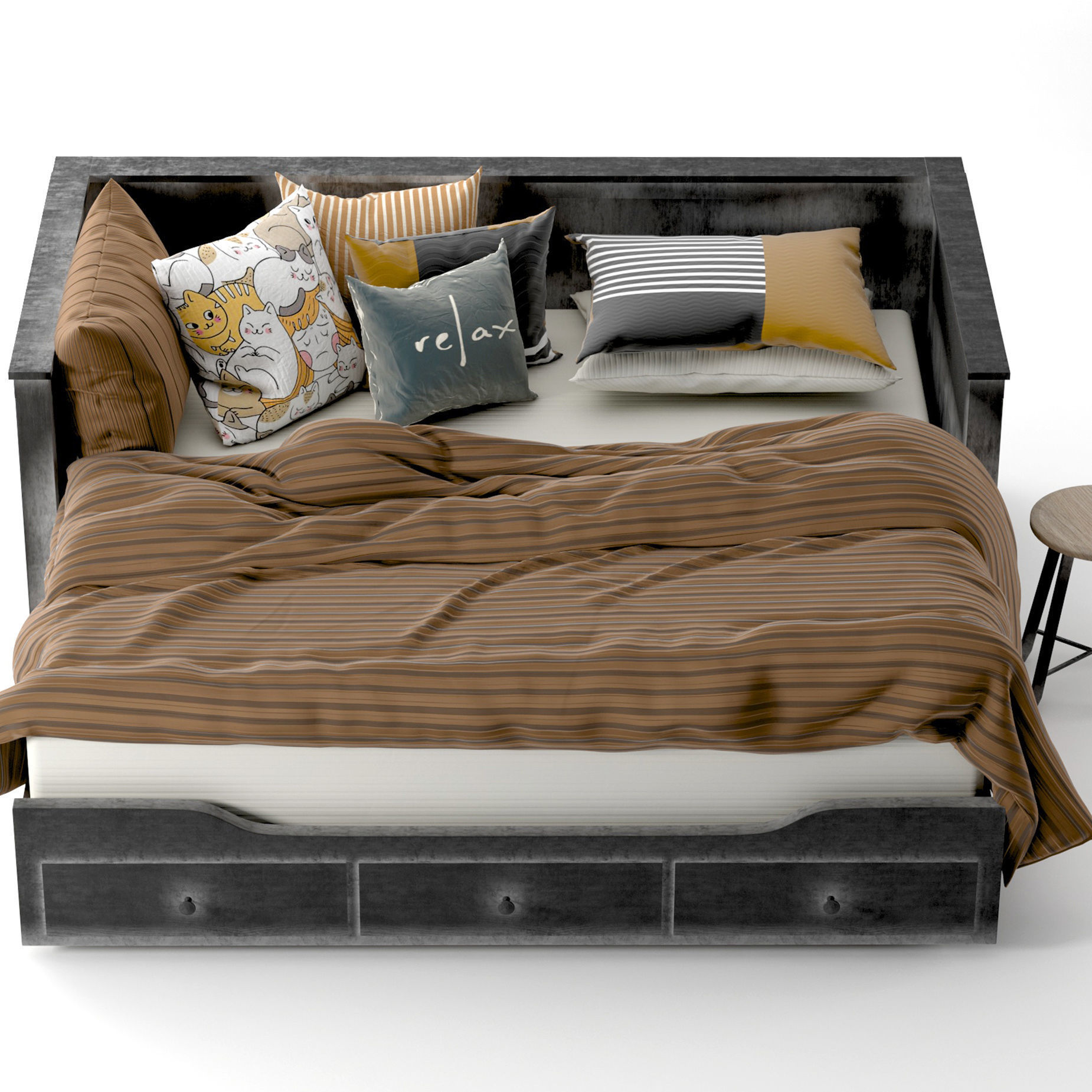 Ikea Hemnes Day bed set 48 3D model | CGTrader