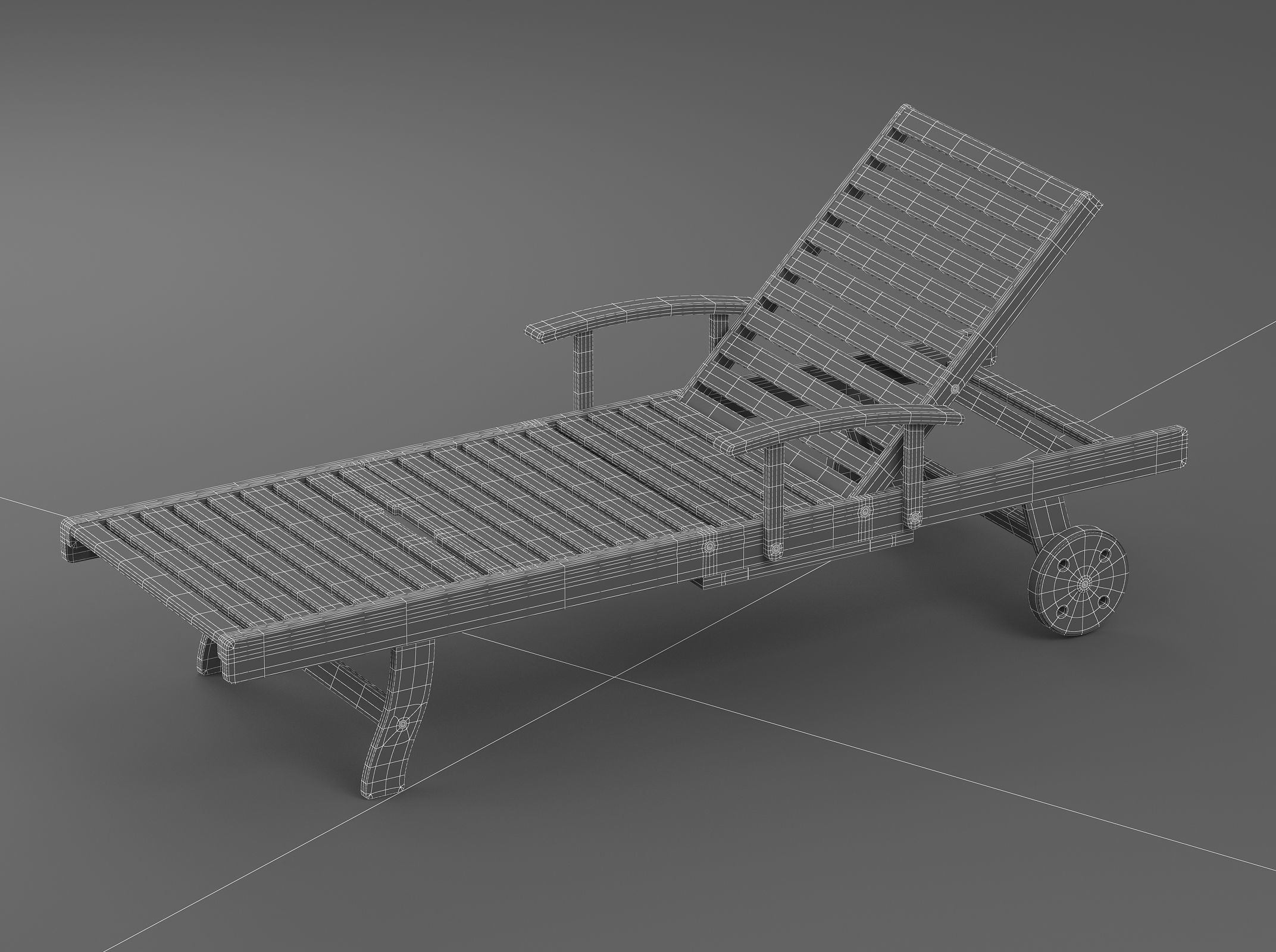 Foldable Wood Beach Sunbed Lounge Chair 3D model | CGTrader