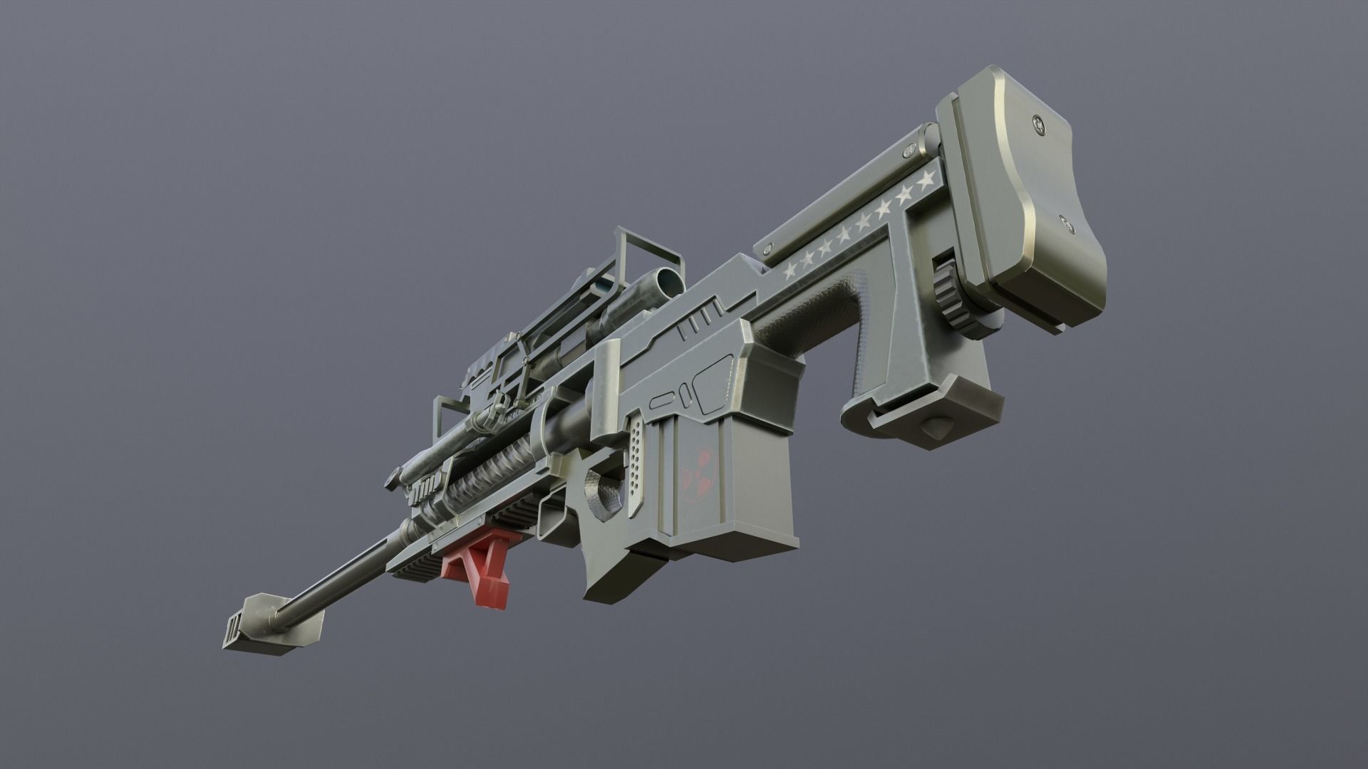 3D model Sci Fi LowPoly model of a heavy anti-materiel sniper rifle VR ...