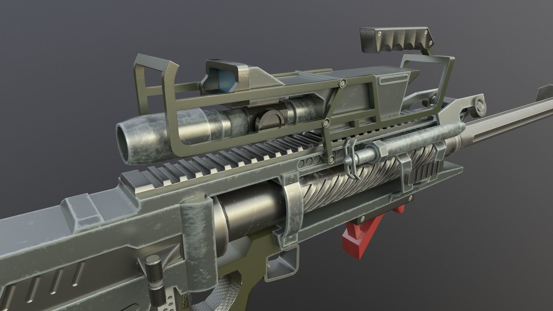 3D model Sci Fi LowPoly model of a heavy anti-materiel sniper rifle VR ...
