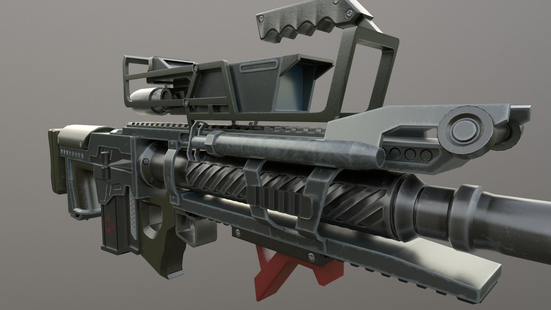 3D model Sci Fi LowPoly model of a heavy anti-materiel sniper rifle VR ...