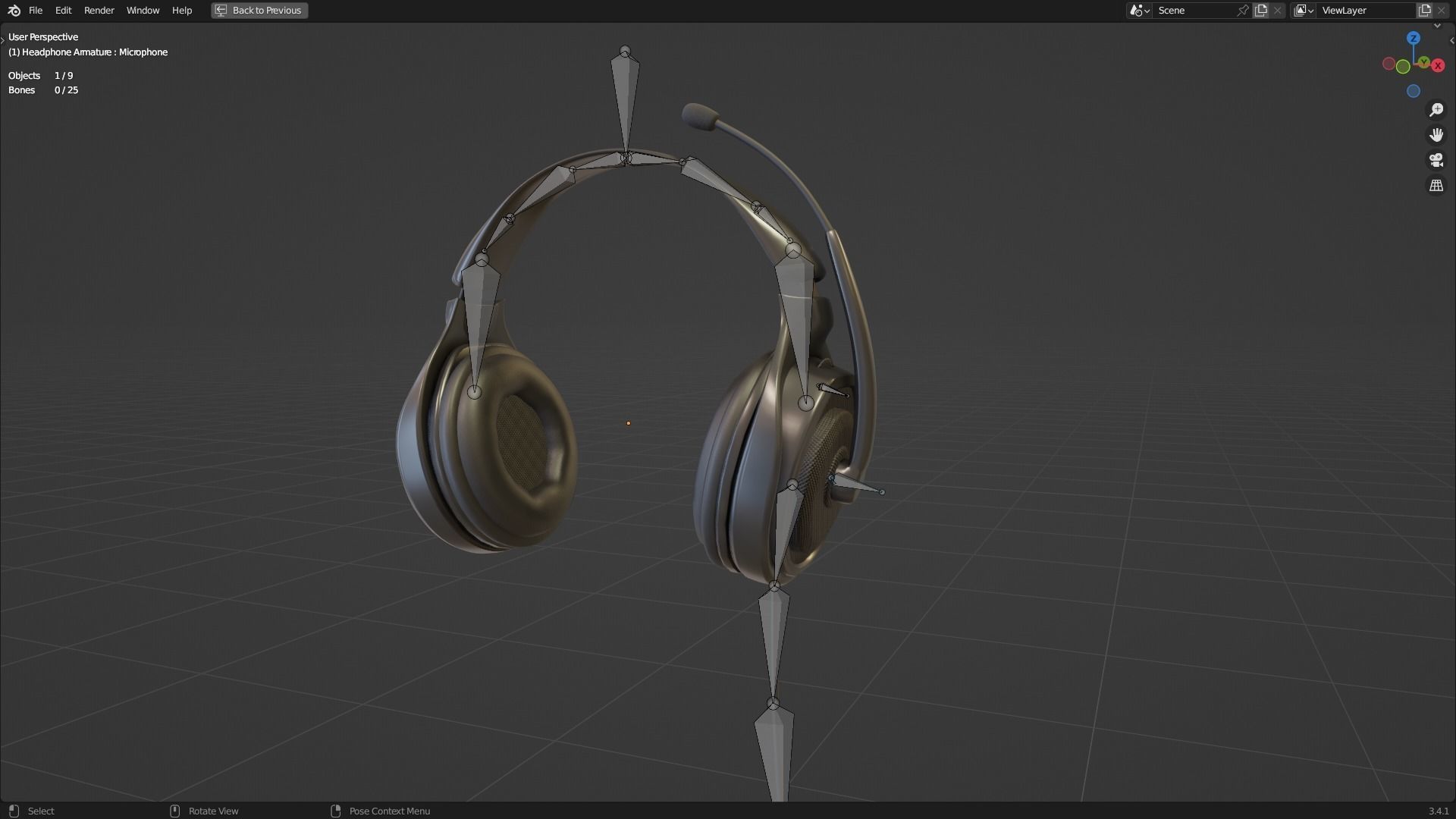 3D model Headphone with Rig VR / AR / low-poly | CGTrader