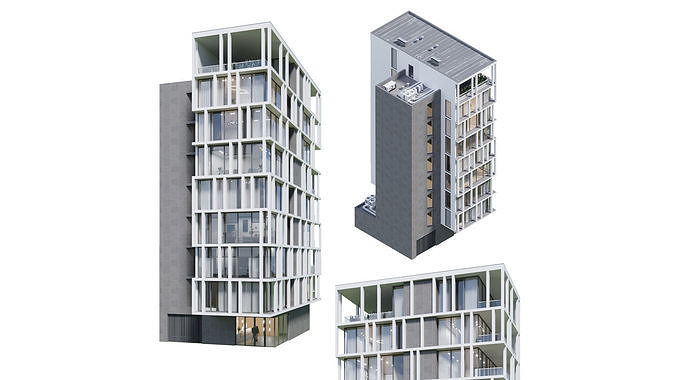 Residential building 1 3D model | CGTrader