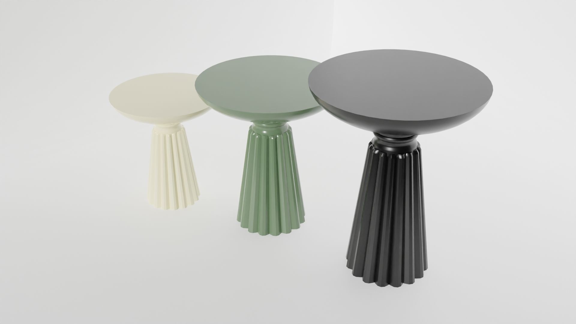 3D model Modern triple side table VR / AR / low-poly | CGTrader