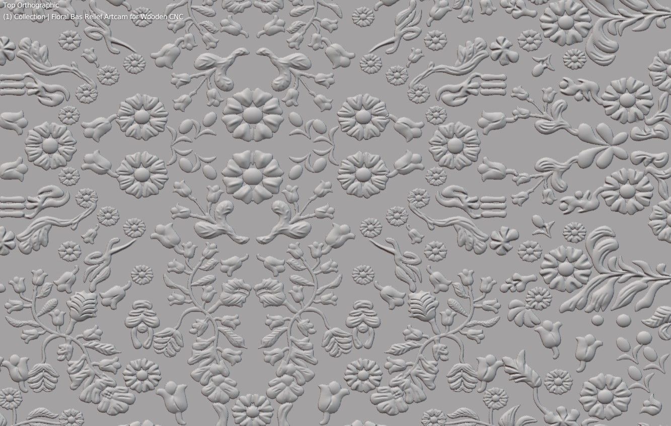 Wooden Door Floral Bas Relief Artcam Design 3D model 3D printable ...