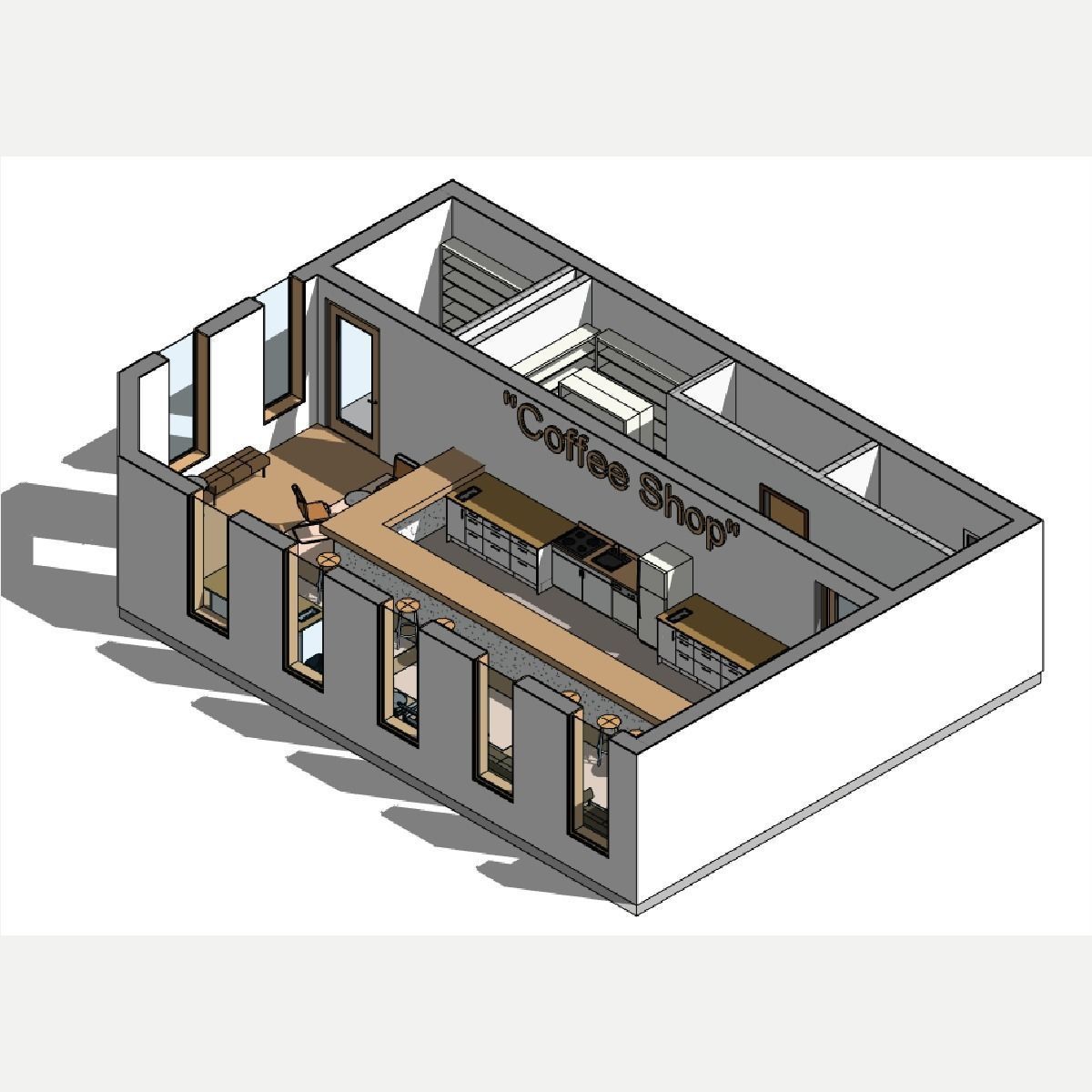 Coffee shop - Revit 3D model | CGTrader