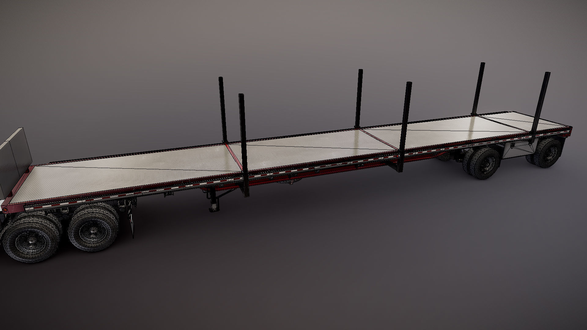 3D model Kenworth T680 flatbed trailer VR / AR / low-poly | CGTrader