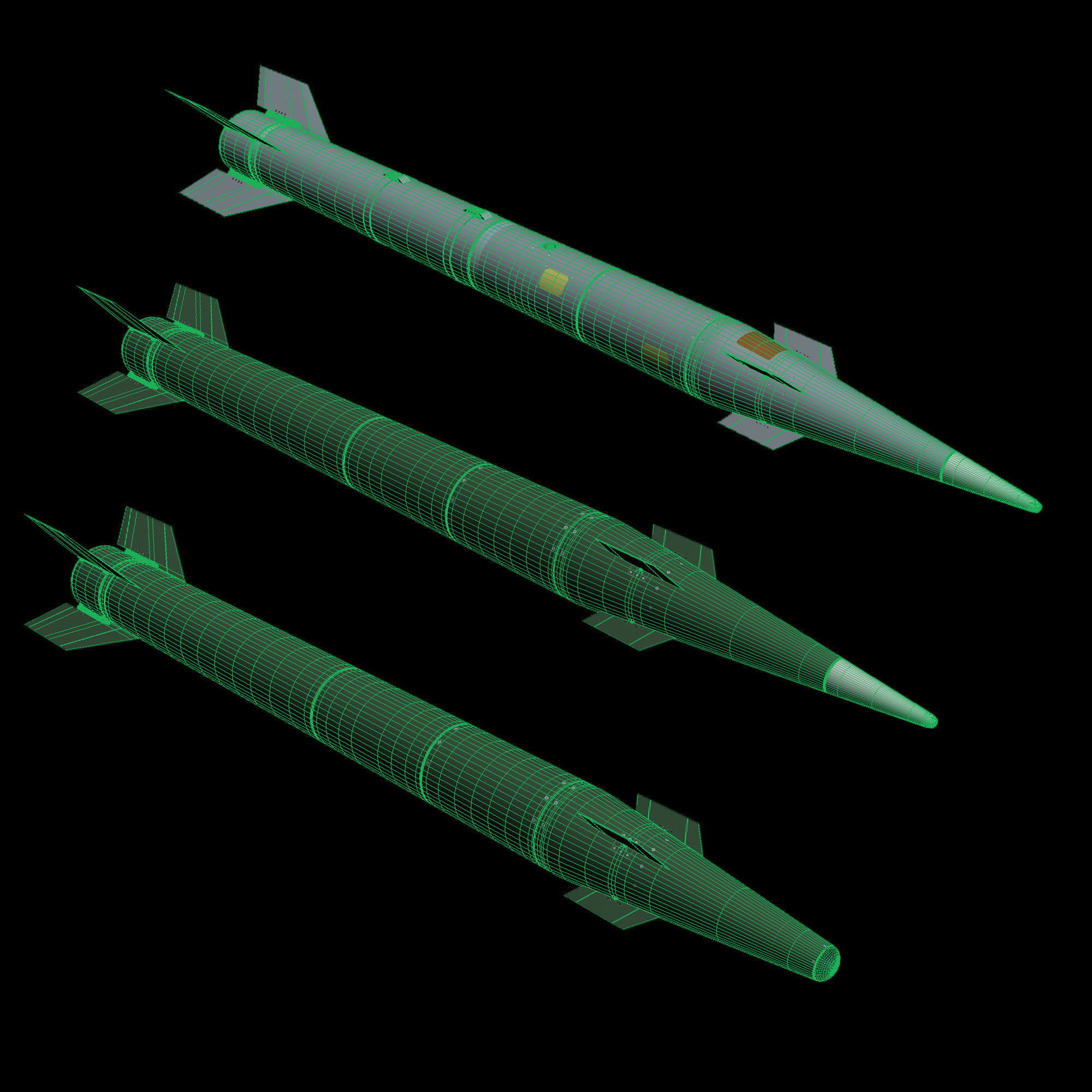TRG-230 Family of guided missiles 3D model animated | CGTrader