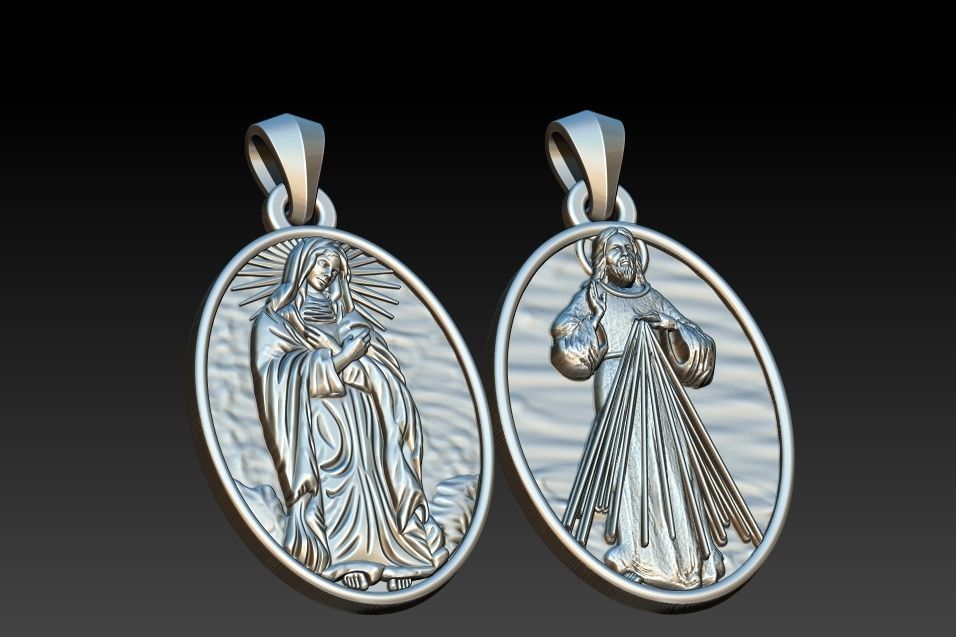 The Divine Mercy - Jesus and Mother of Mercy 3D model 3D printable ...