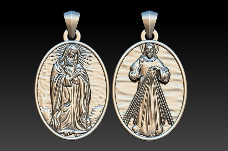 The Divine Mercy - Jesus and Mother of Mercy 3D model 3D printable ...