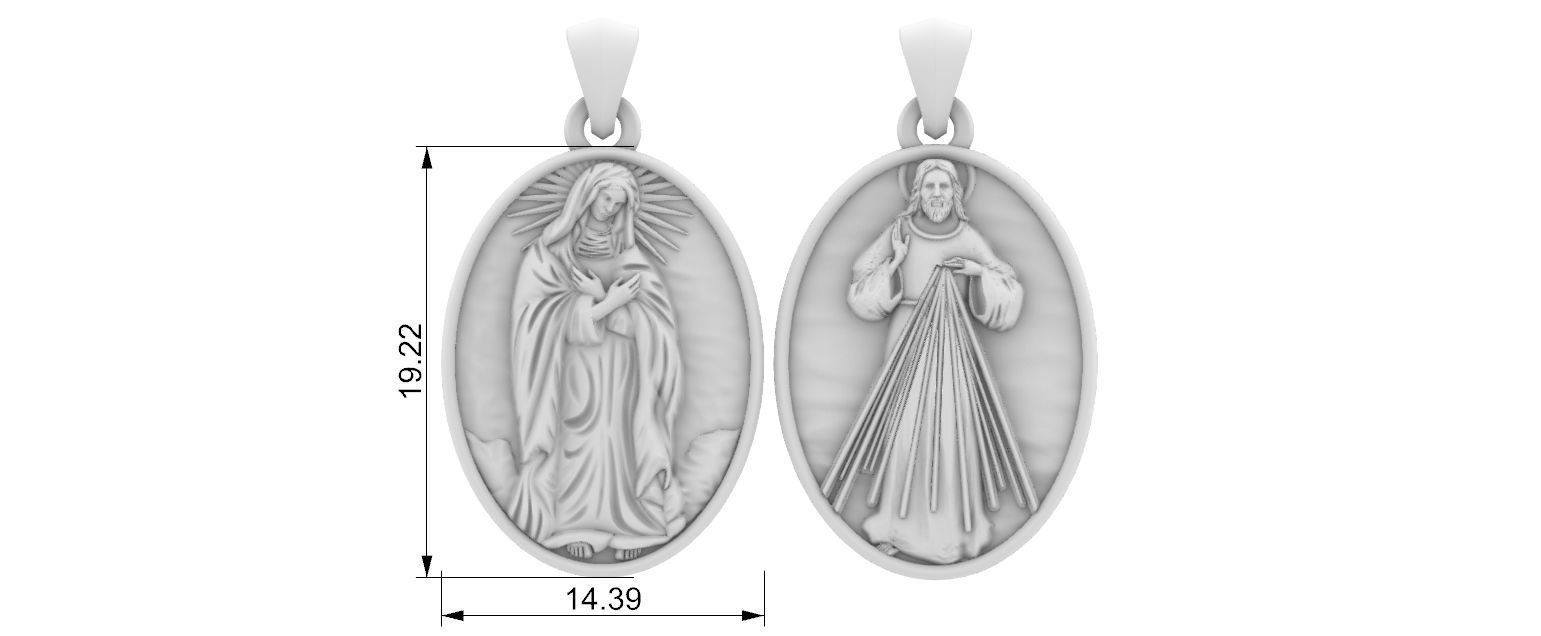 The Divine Mercy - Jesus and Mother of Mercy 3D model 3D printable ...