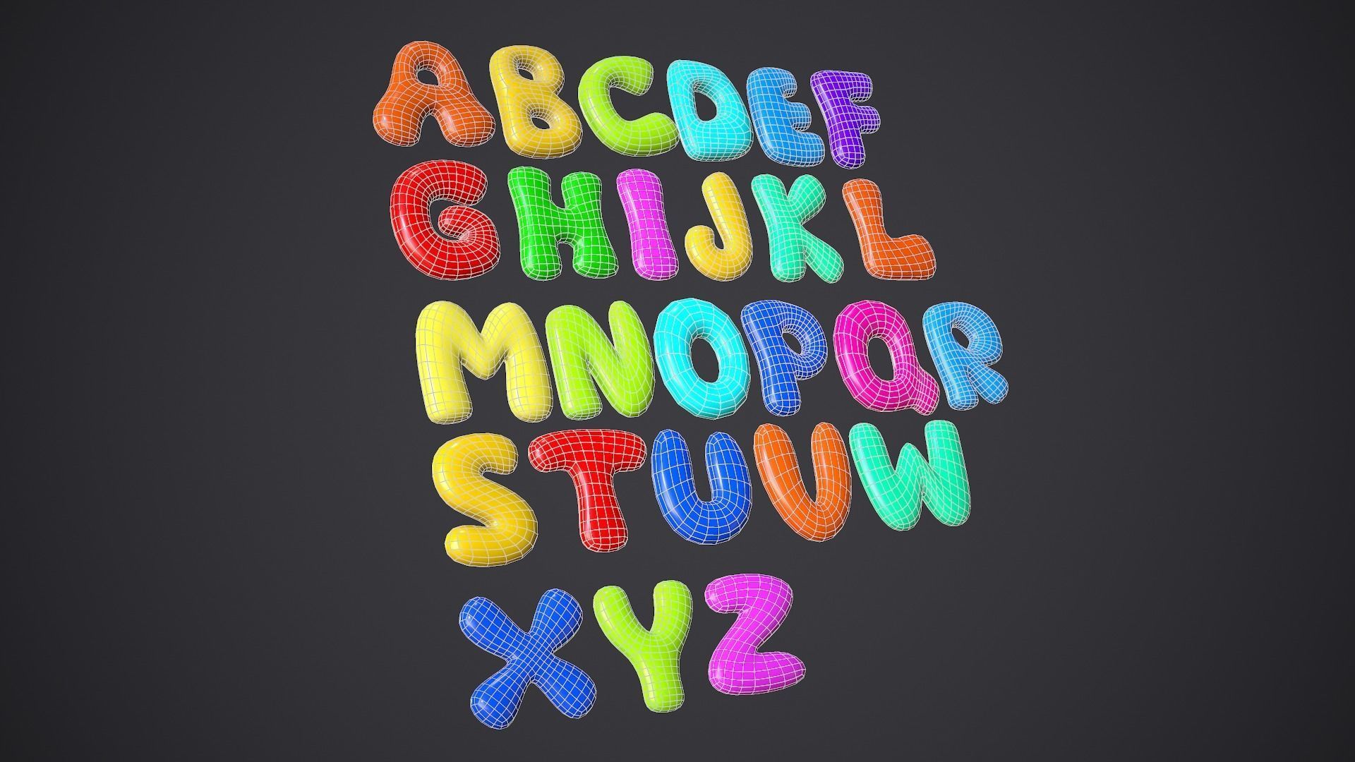 3D model Cartoon Alphabet VR / AR / low-poly | CGTrader