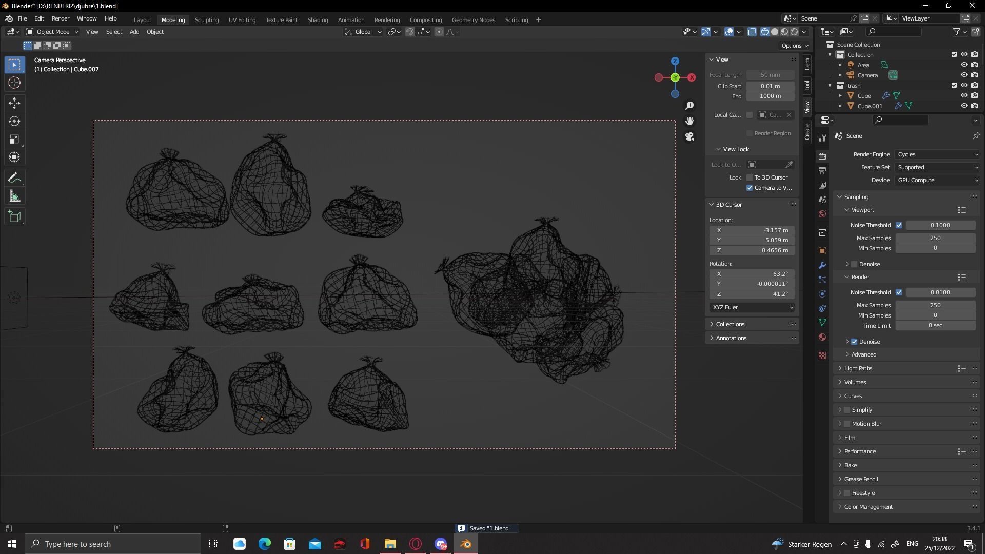 Trash bag asset 3D model | CGTrader