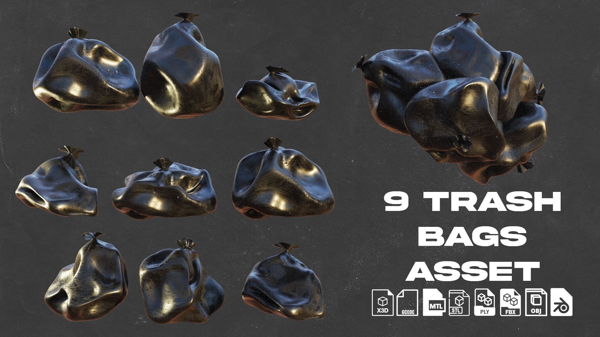 Trash bag asset 3D model | CGTrader