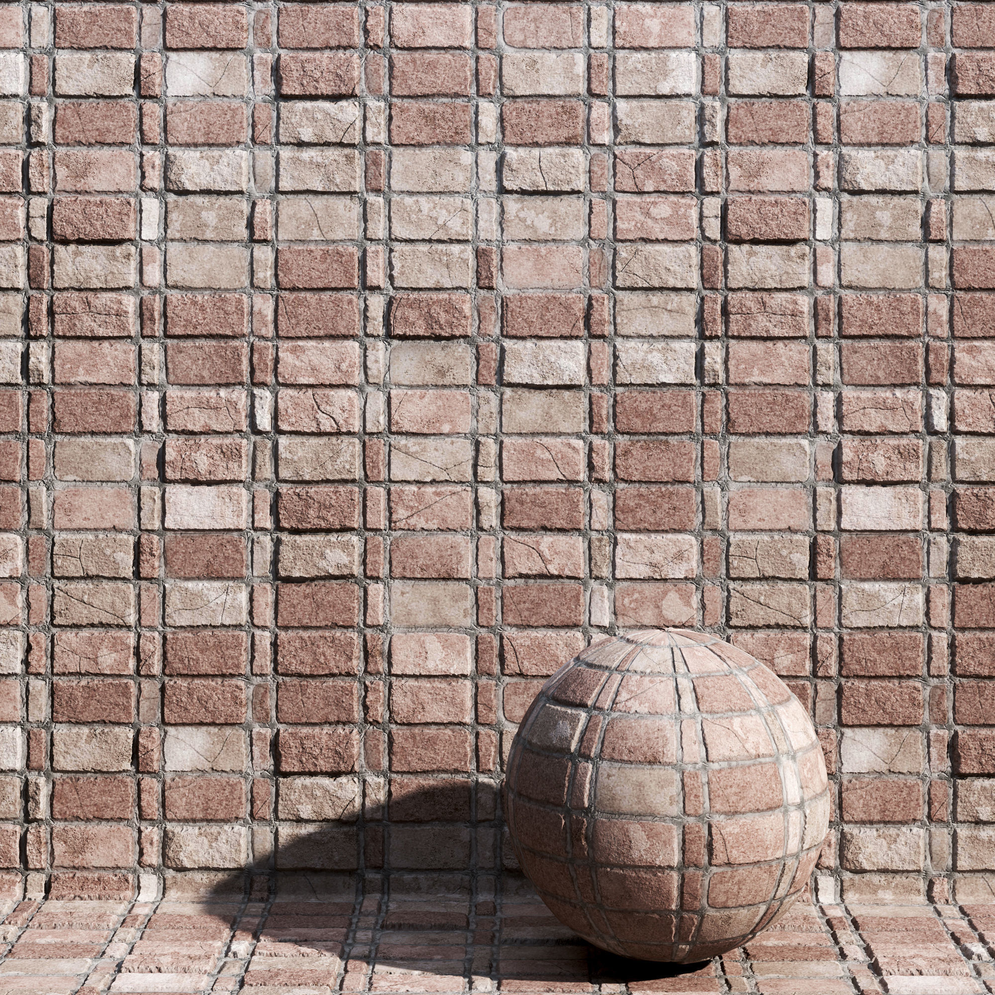 Brick-02-PBR-Seamless brick wall with ball Texture | CGTrader