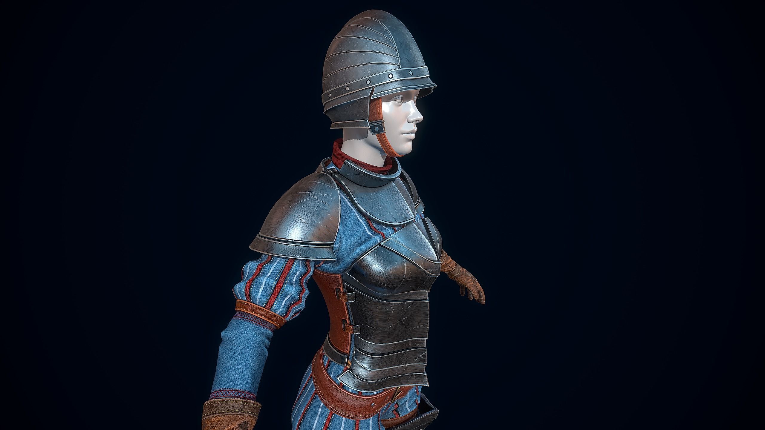 3D model Female Guard Armor VR / AR / low-poly | CGTrader