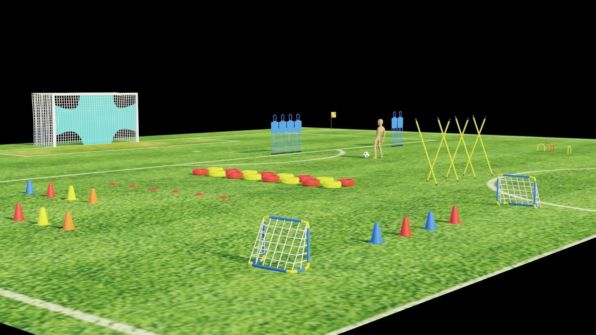 Football training kits 3D model animated | CGTrader