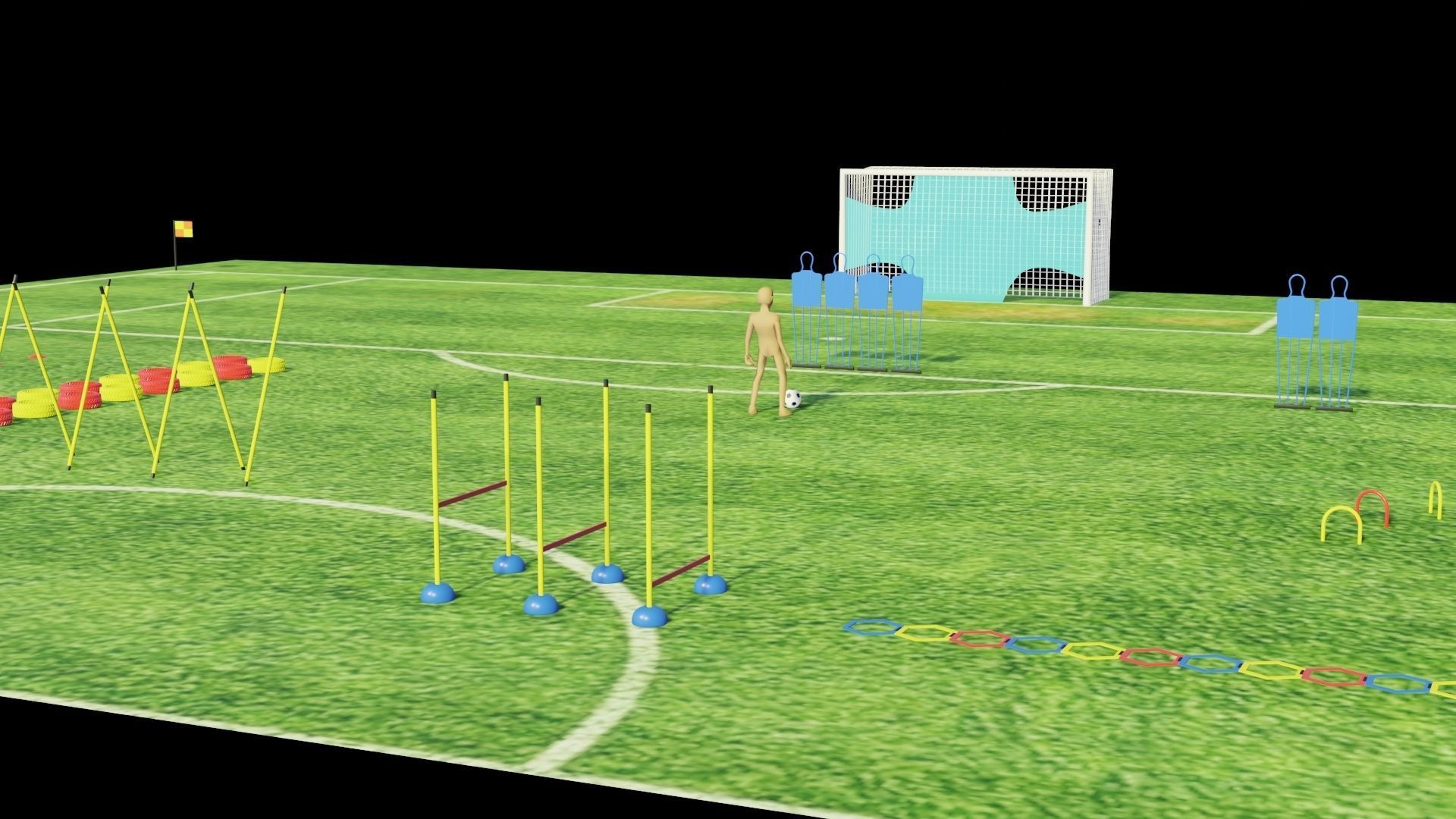 Football training kits 3D model animated | CGTrader