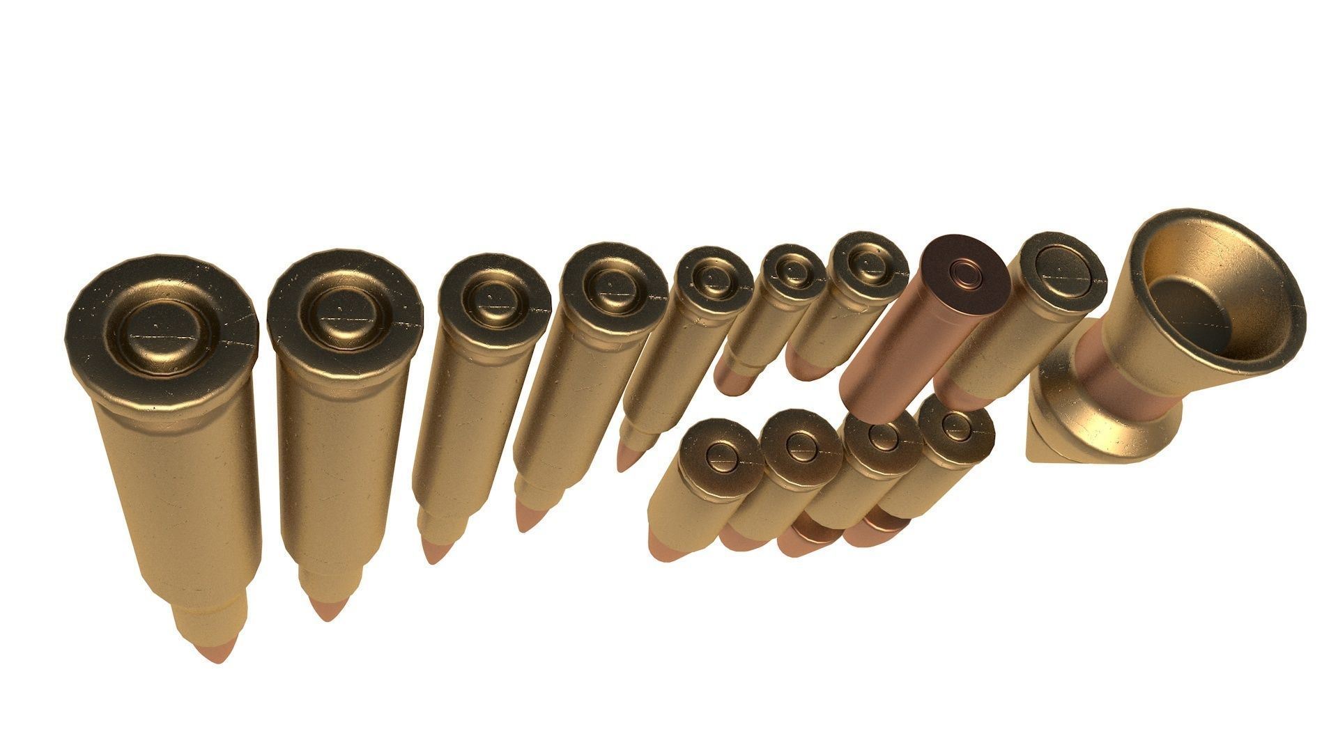 Bullets Collection group of brass 3D model | CGTrader