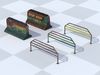 Cyberpunk style street fences and barriers 3D model | CGTrader