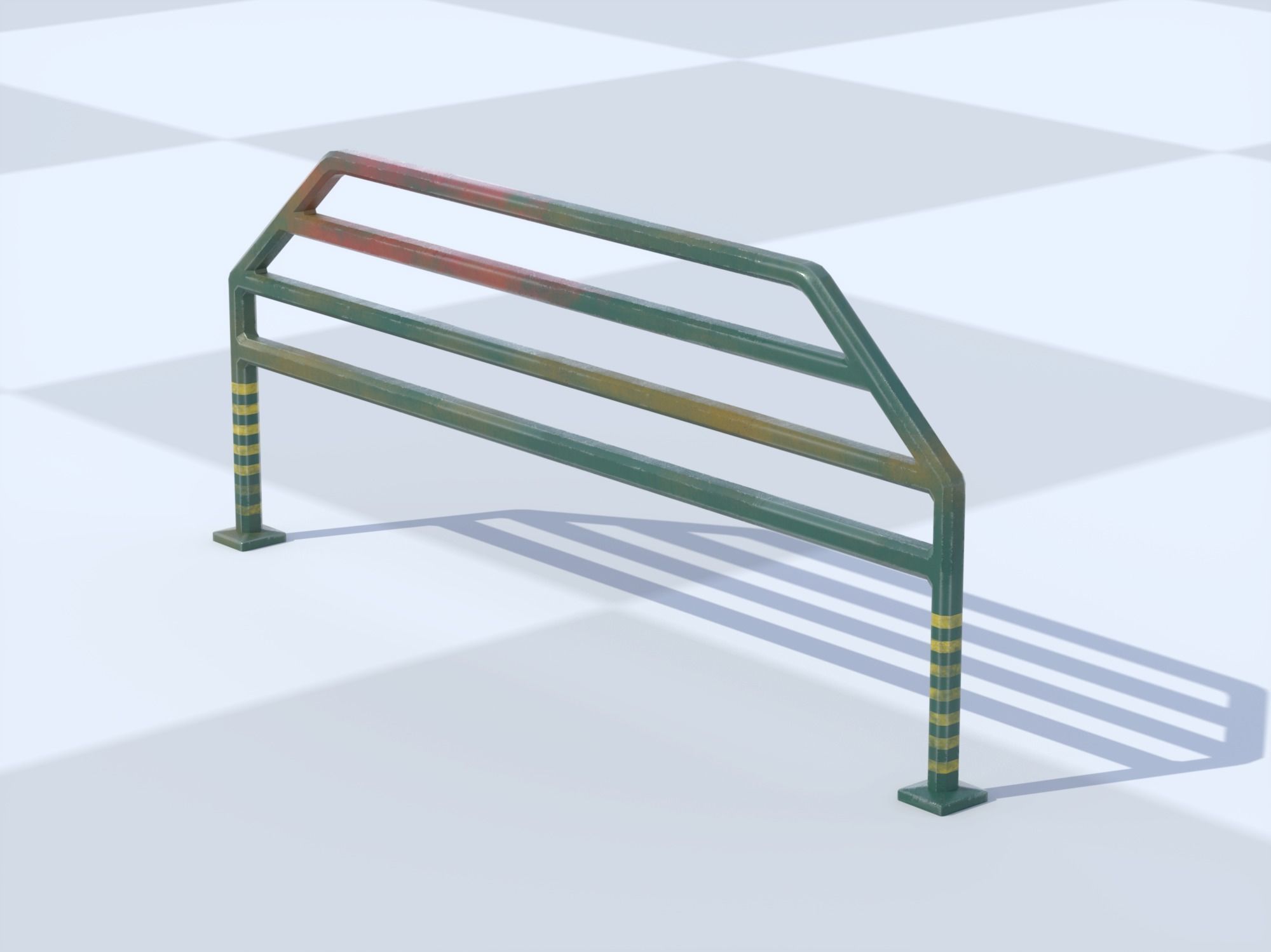 Cyberpunk style street fences and barriers 3D model | CGTrader